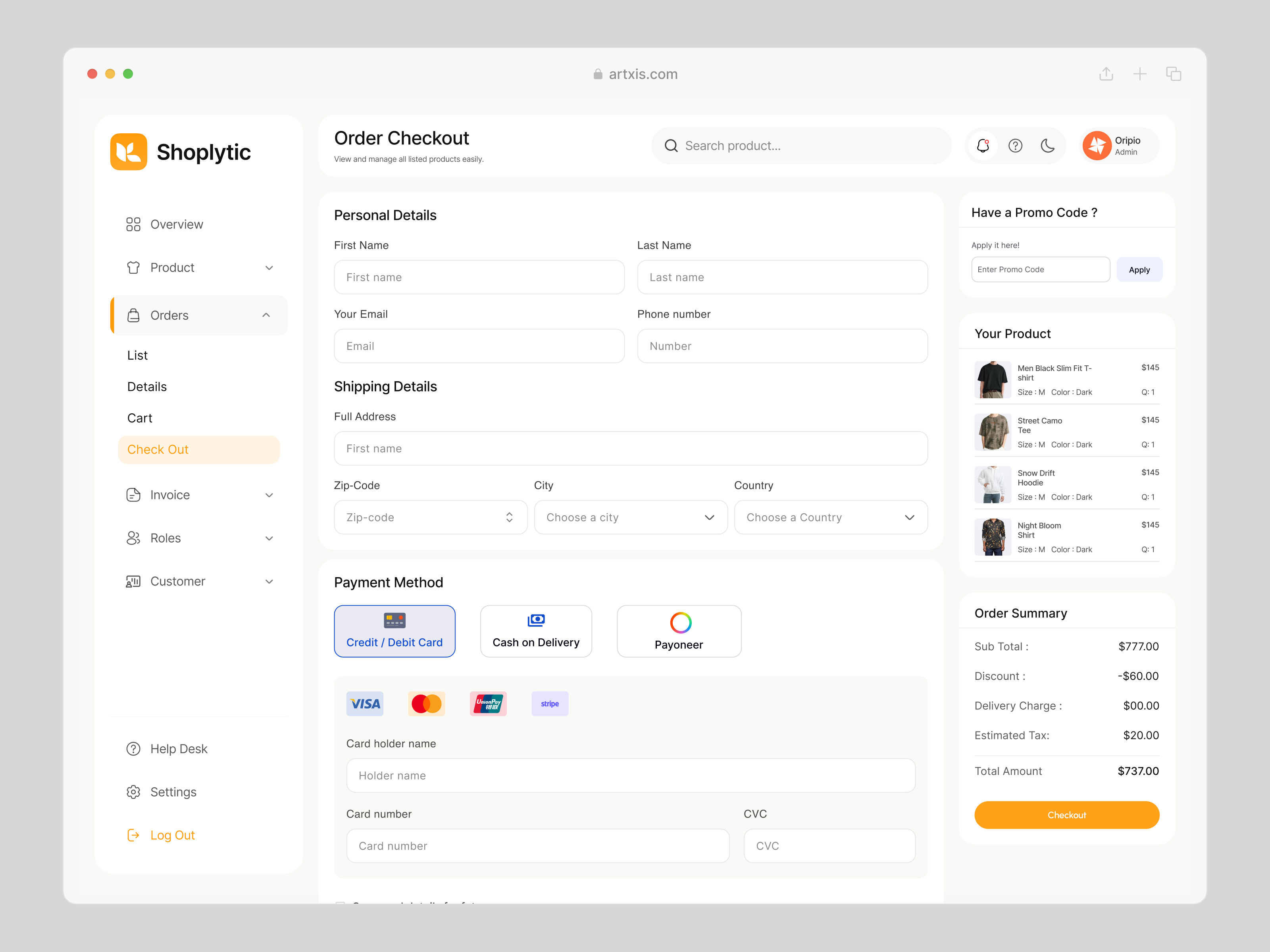 Add Product Page | E-commerce Dashboard Design by Oripio on Dribbble