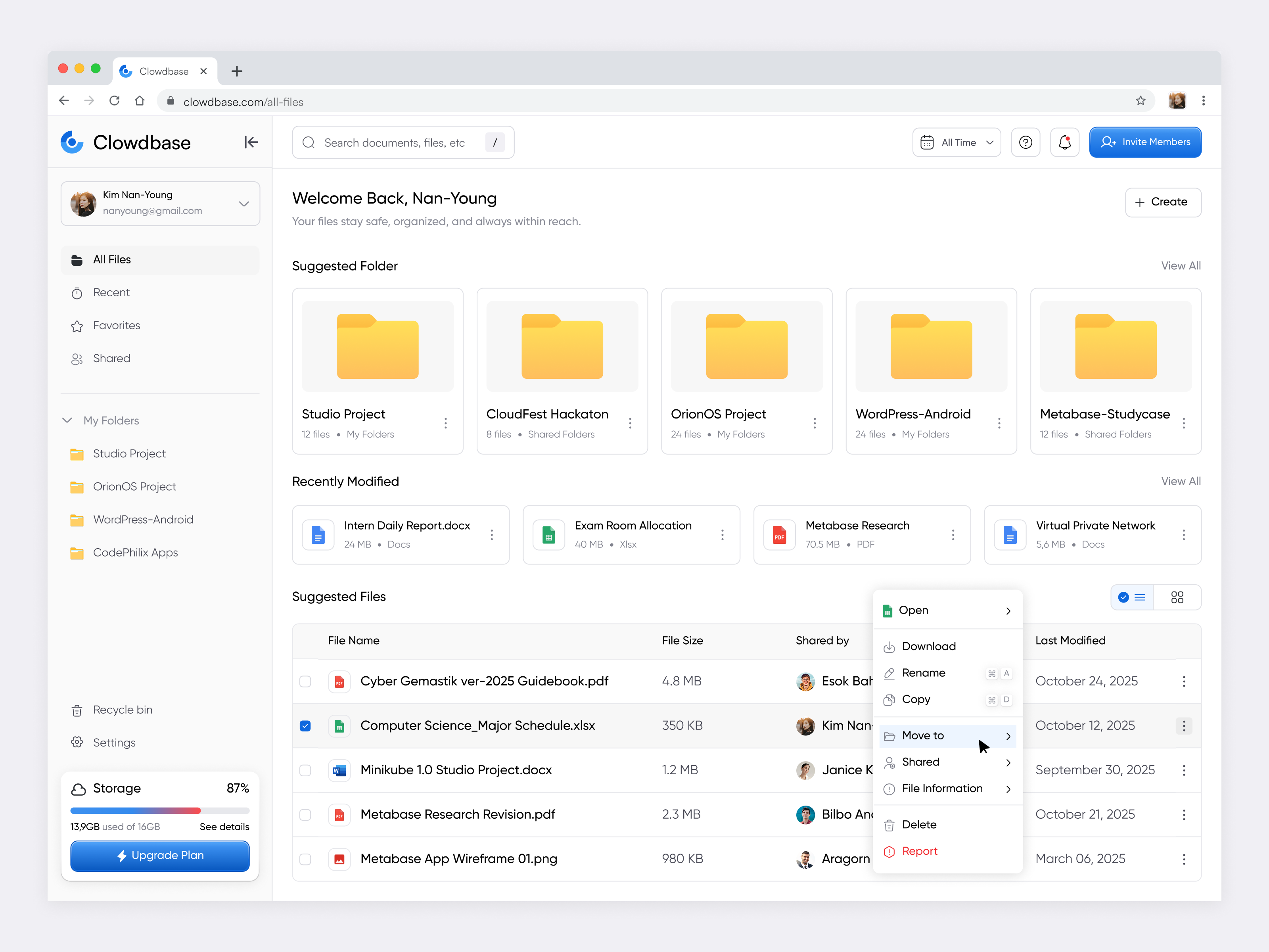 Clowdbase - Cloud Storage Dashboard by Nija Design for Nija Works on ...