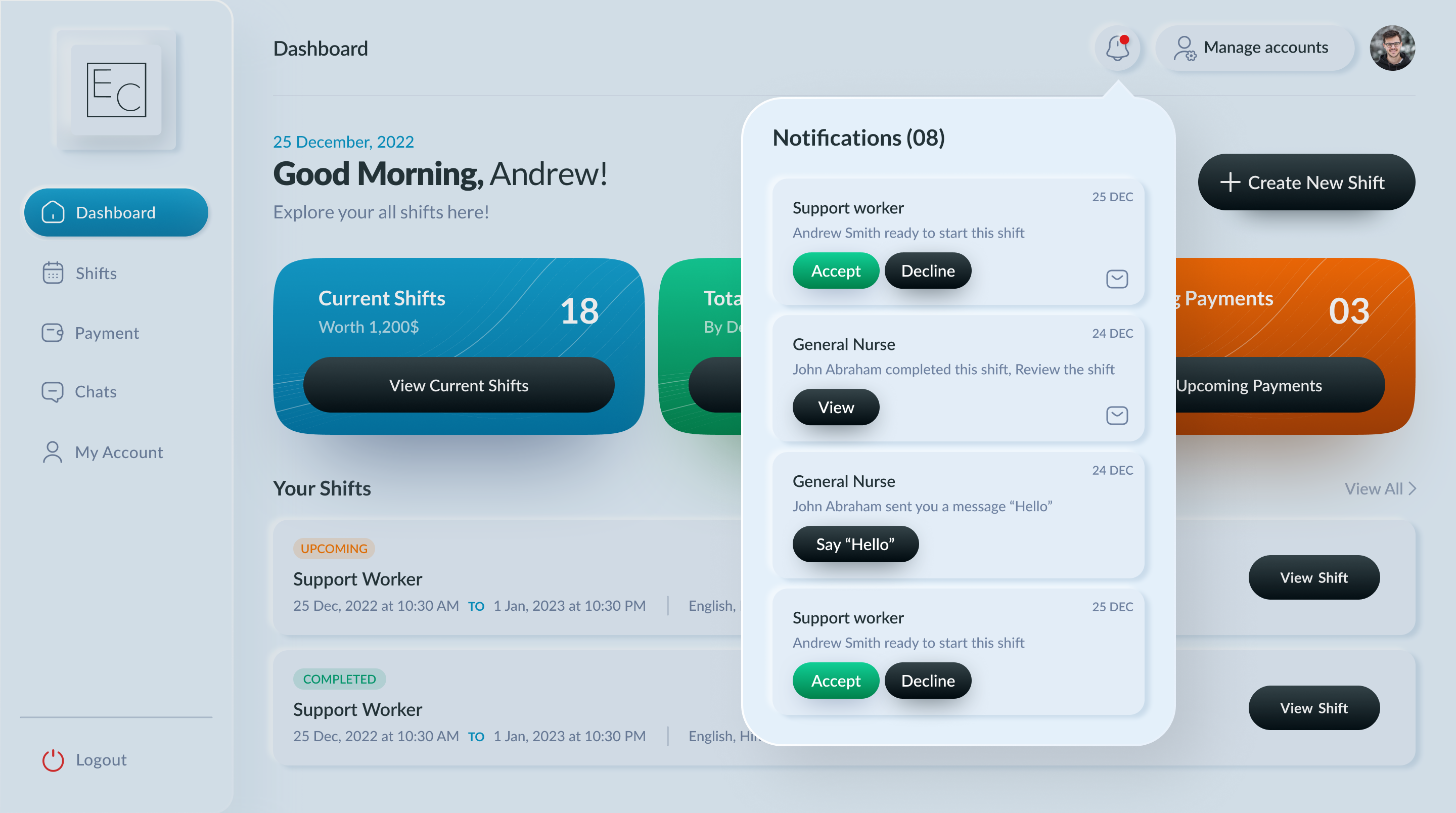 ESOM Care | Desktop App UI Design for Healthcare Platform by Ashish ...