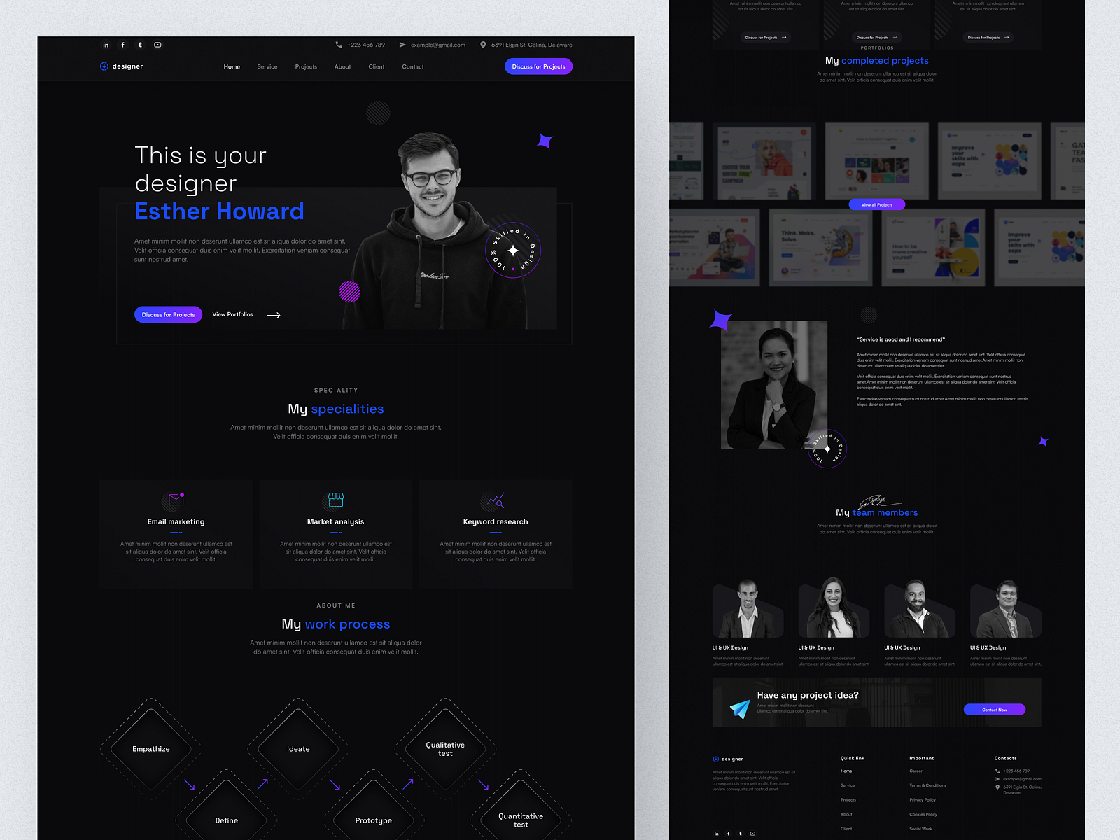 Portfolio Website Design (Dark Mode) by Nazmul Haque Shanto on Dribbble