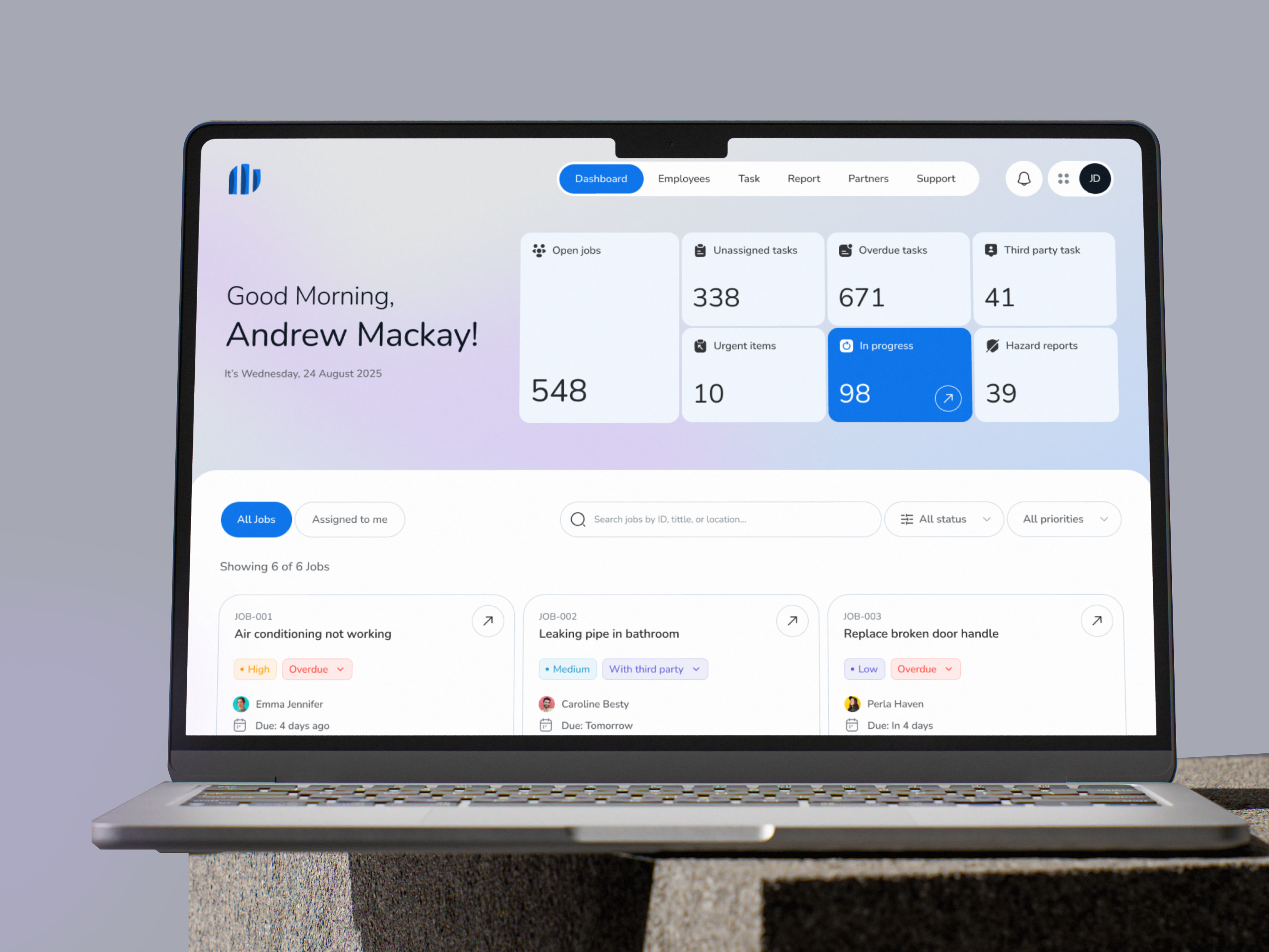Maintenance Management Dashboard – Web App UI Design by vineeth on Dribbble