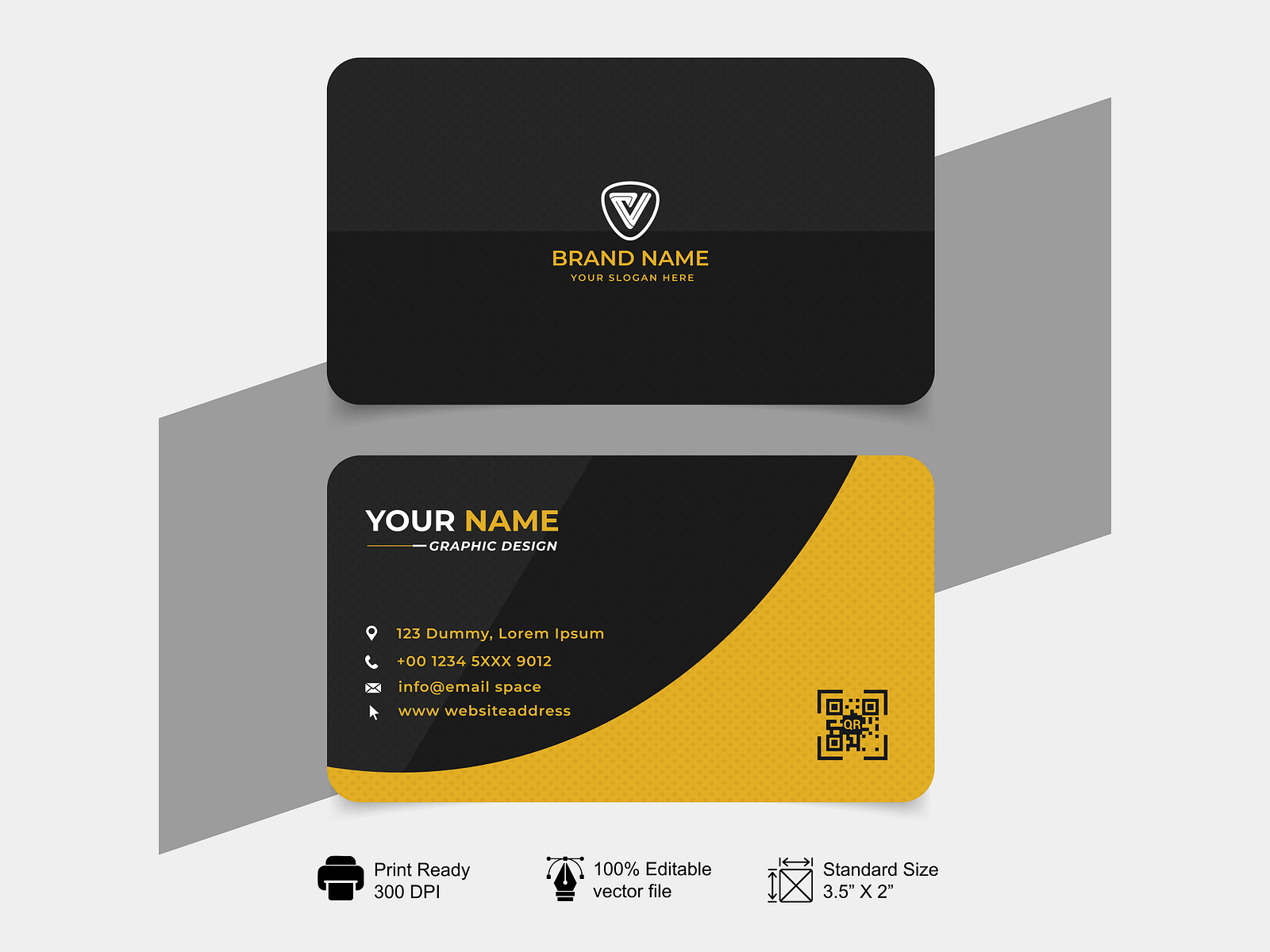 Luxury Black and Gold Modern Business Card Template by AdobeRokon on ...