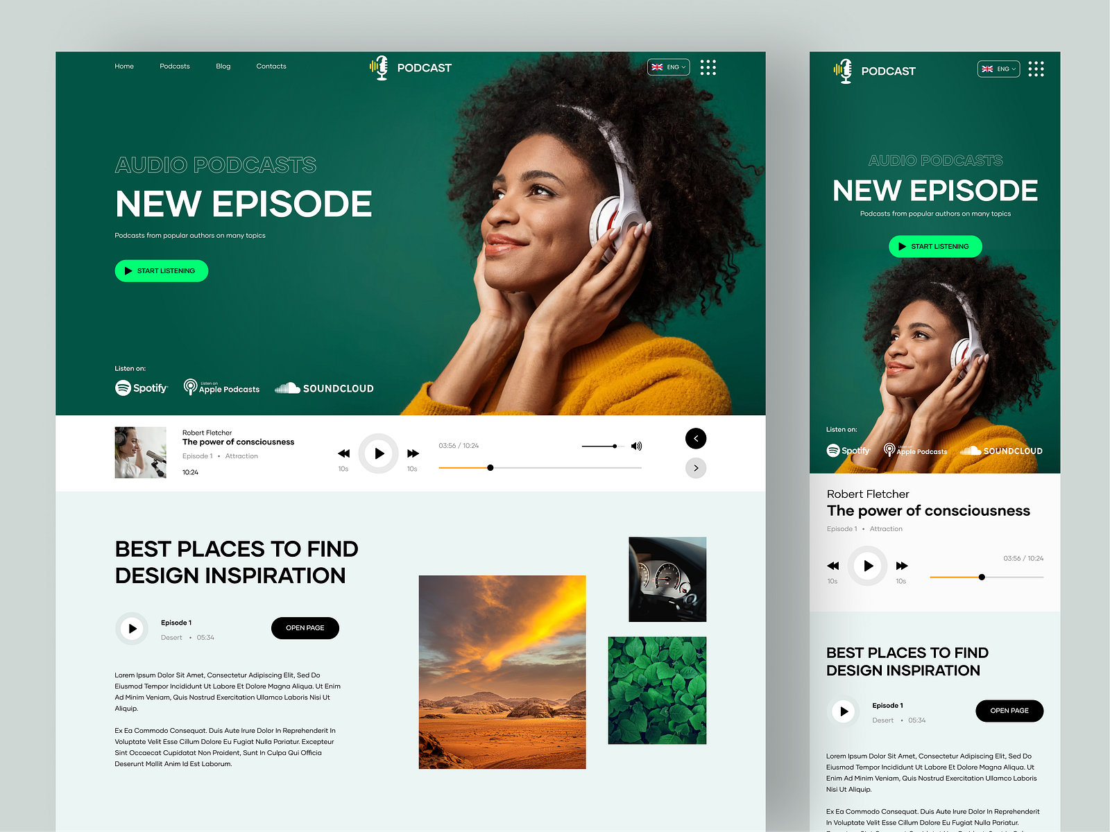 Podcast - Audio Podcasts Website by Usman A. on Dribbble