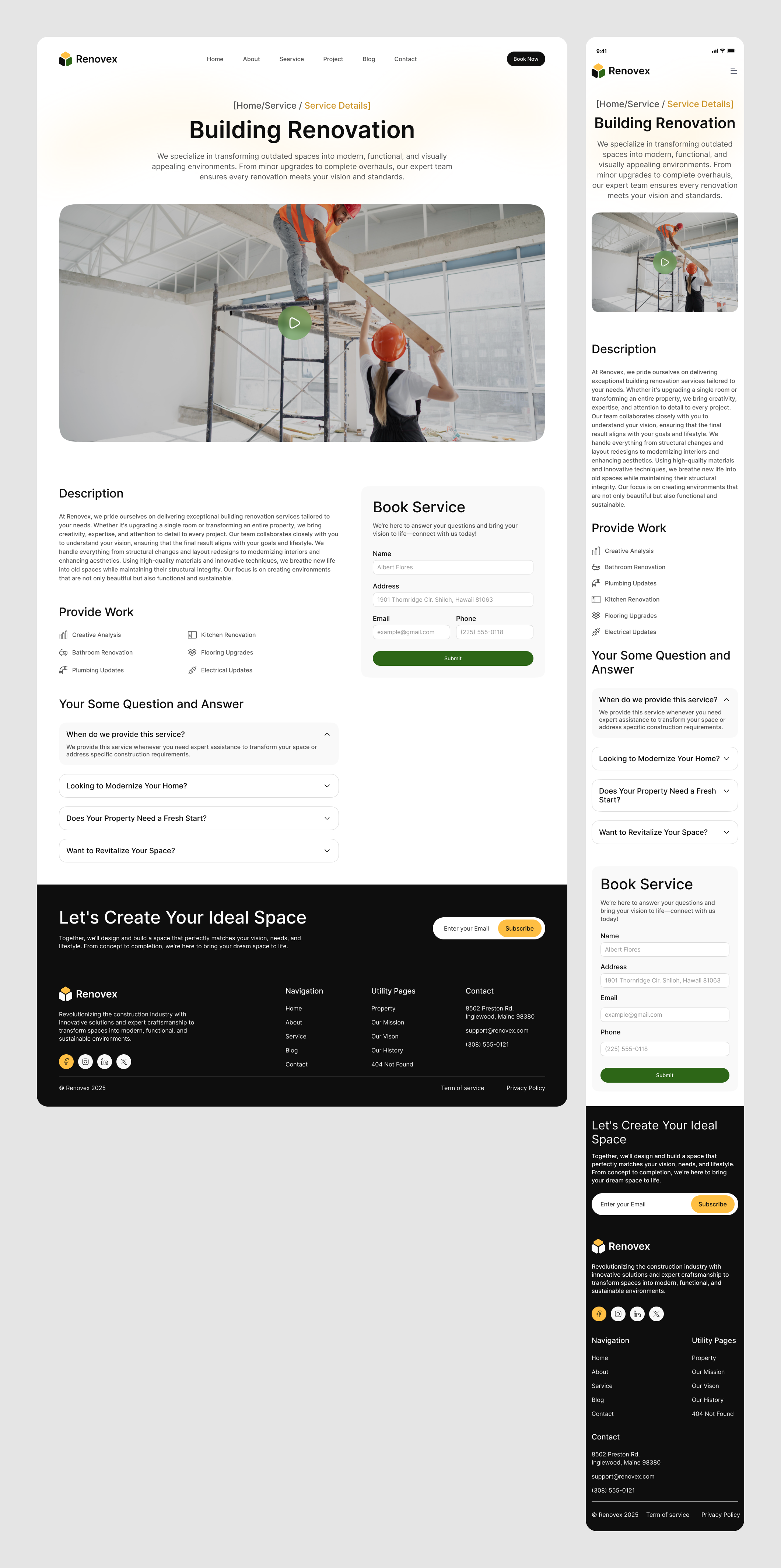 Construction Service & Service Details Page by ilias miah Hire Now for ...
