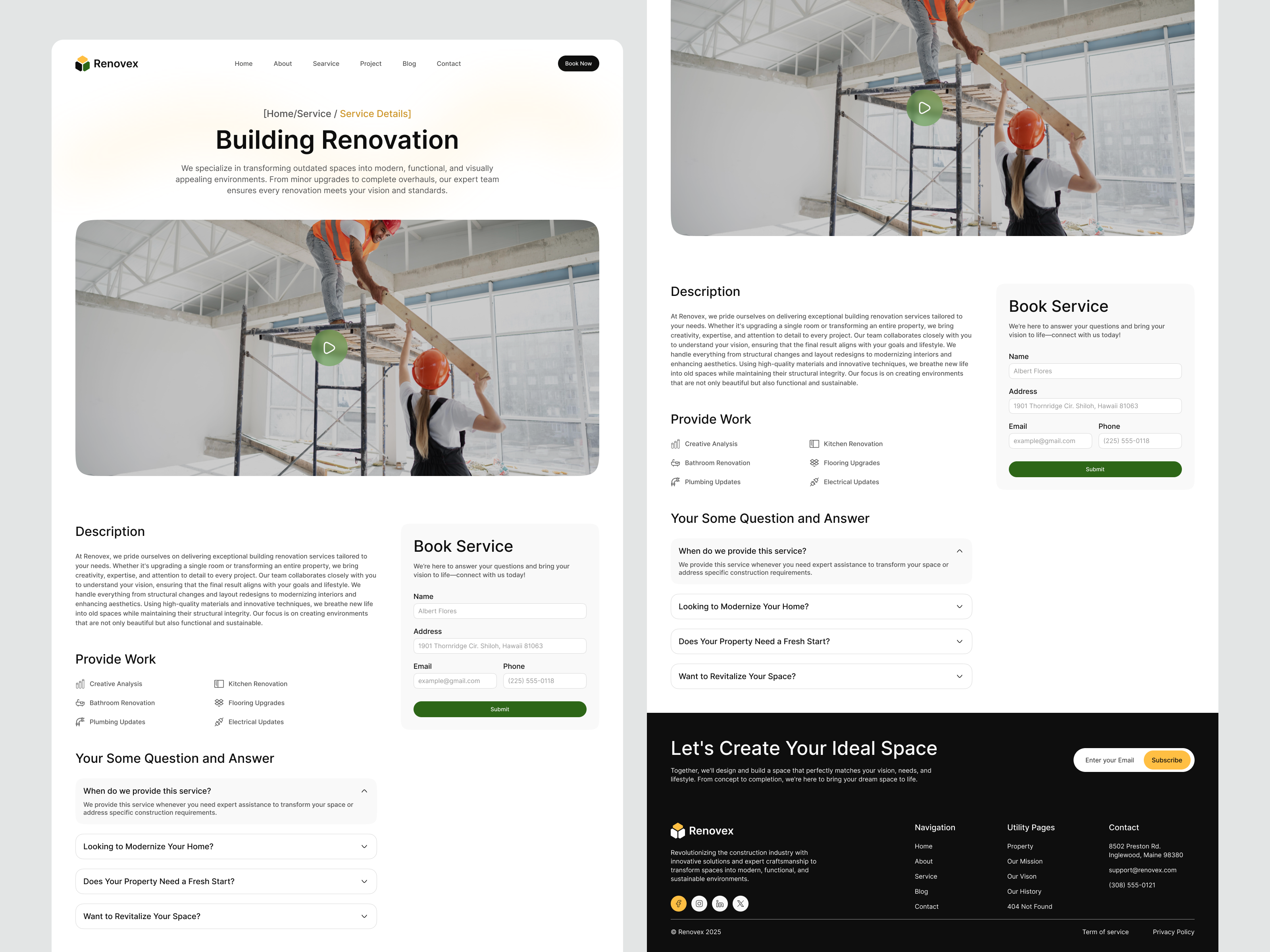 Construction Service & Service Details Page by ilias miah Hire Now for ...