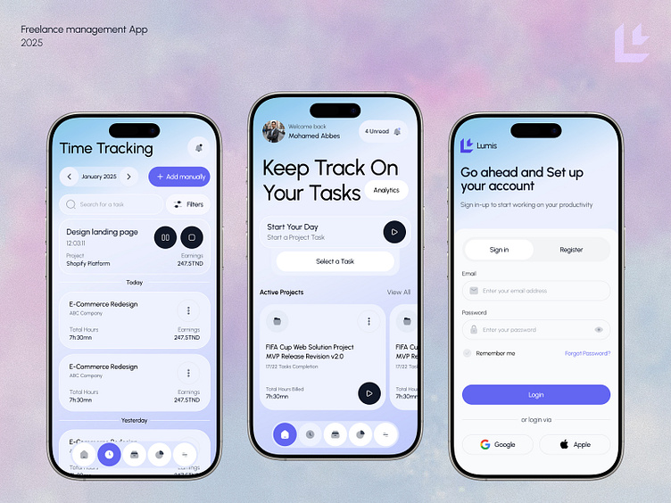 Freelance Management App - Time Tracking & Task Management by Abbes Mohamed on Dribbble
