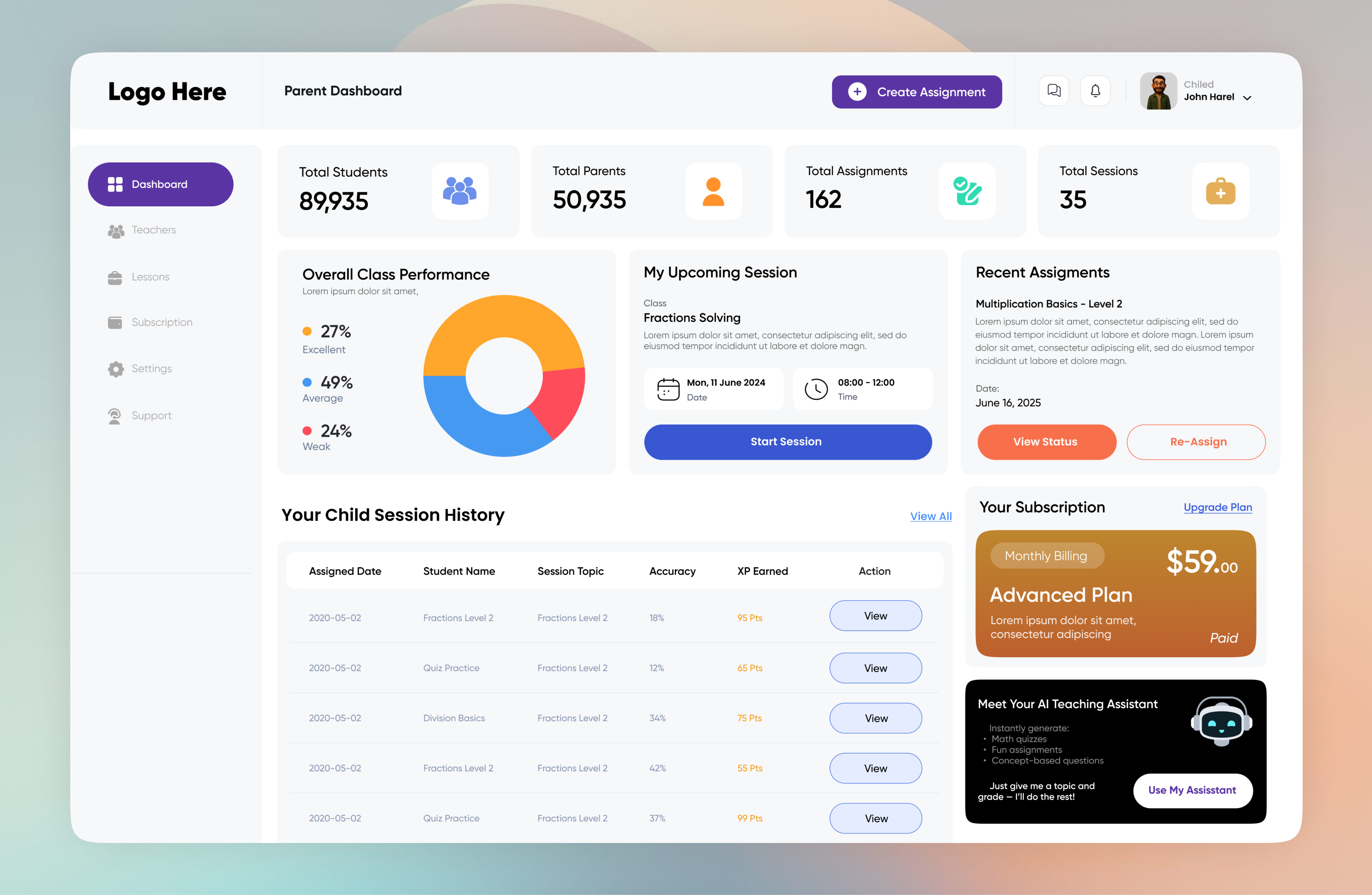 Online Learning Platform by Ahmed on Dribbble