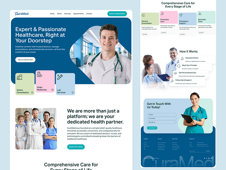 Modern Healthcare Platform Website Design | Medical Services UI by Peno ...