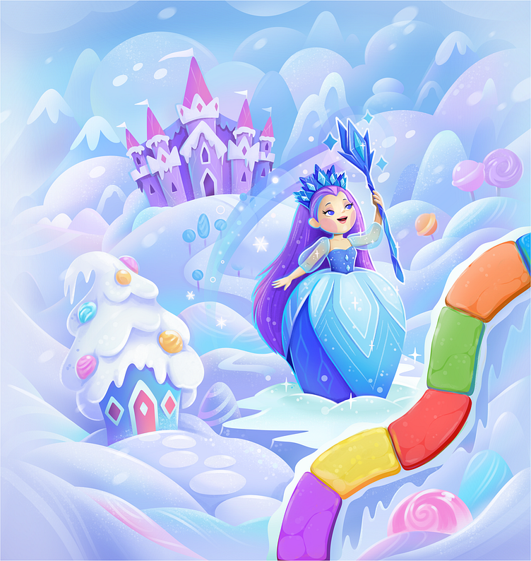 Candyland Ice Queen background and character concept by Alexandra Zutto ...