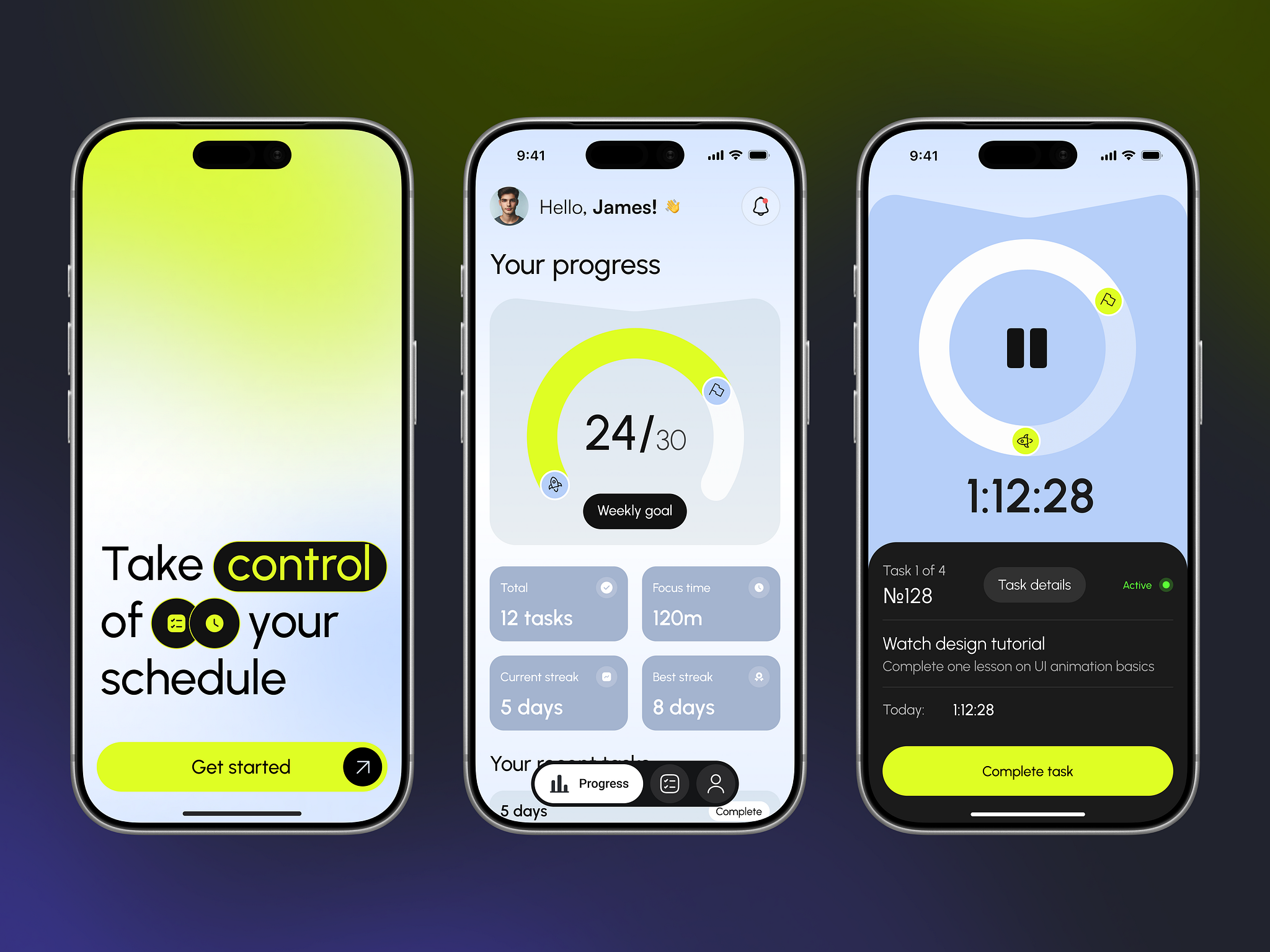 Focusly – Smart Task & Time Manager by Admiral Studios on Dribbble