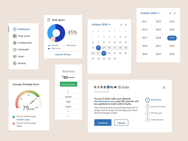 SaaS Hosting Dashboard UI Components by Max Snitser on Dribbble