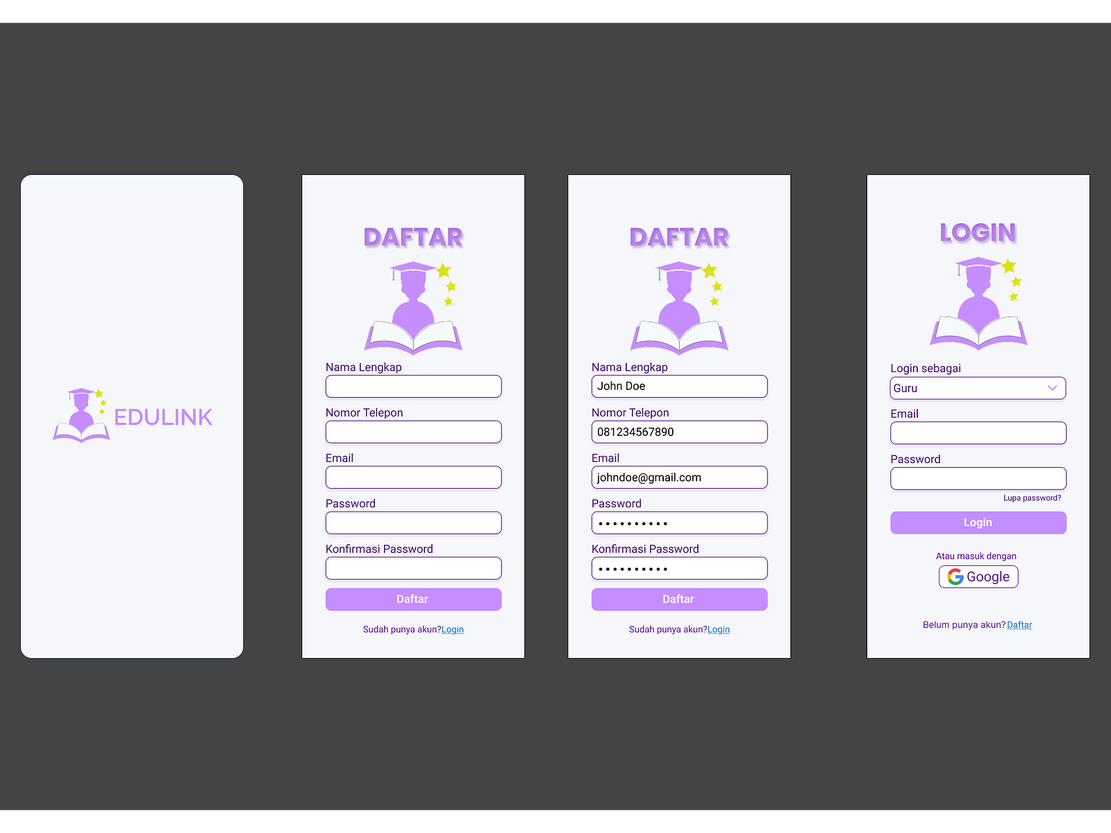 UI Design - Login Register by Diva Salsabila on Dribbble