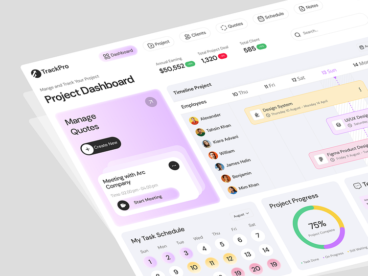 Project Management Web App by Ujjol🌟 for Jumatechs on Dribbble