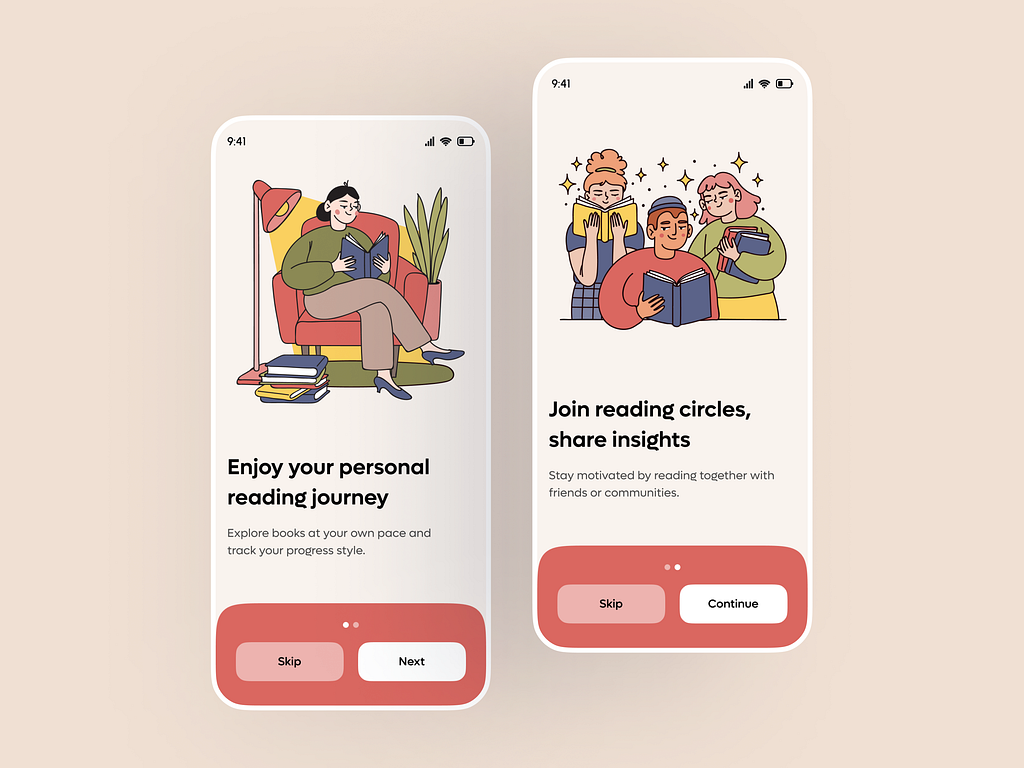 Reading mobile app UI/UX by Sudarsan Roy for Kites Design on Dribbble