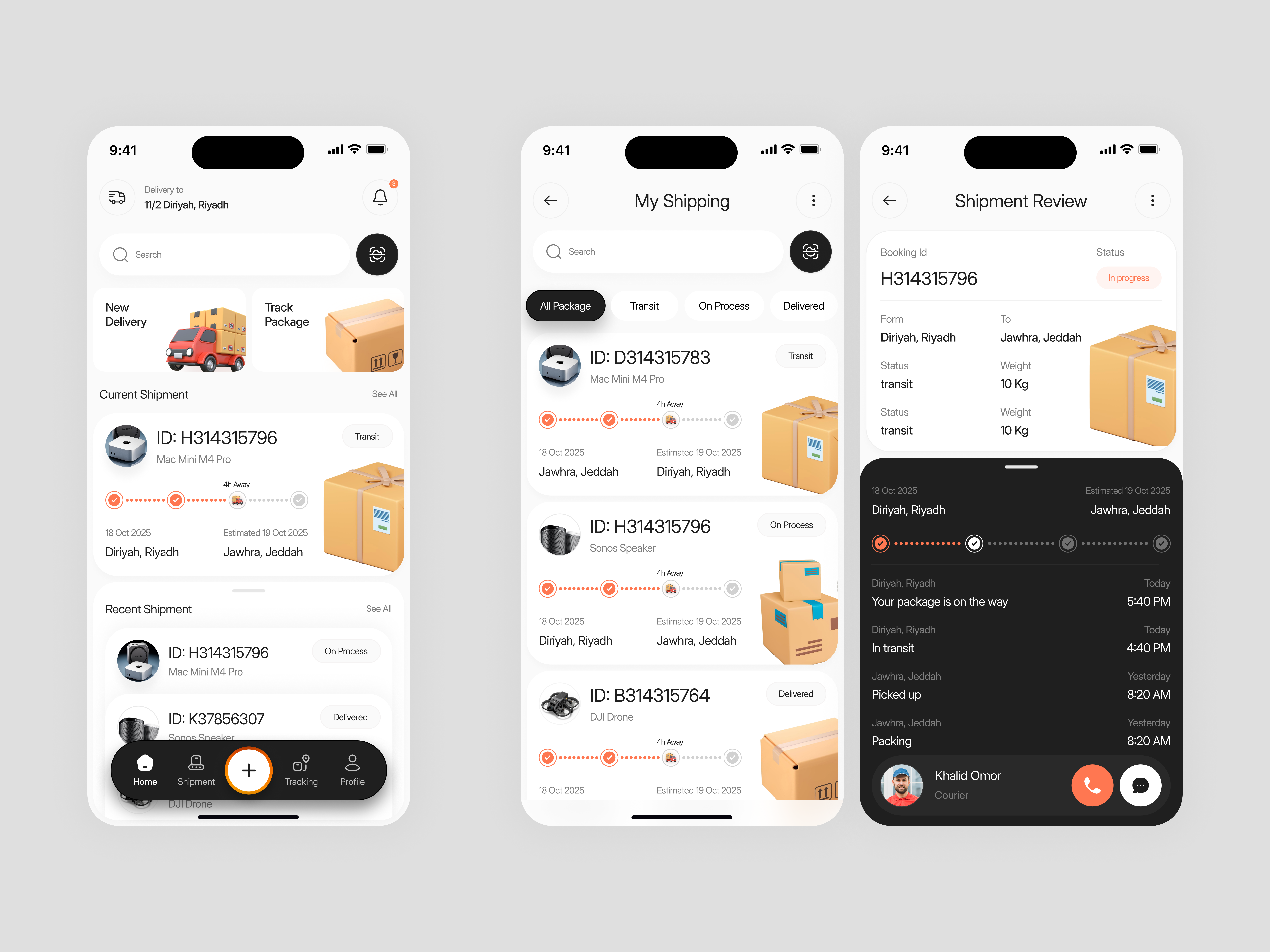 Couriq – Real-Time Shipment Tracking Courier Service App by Orbix ...