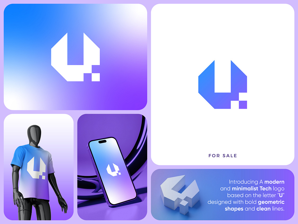 Minimalist U Letter Geometric Logo Design by Daud Husain Sami on Dribbble