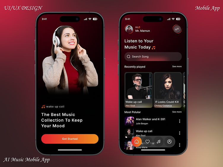 AI-Powered Music App UI/UX Design by MaMuN AhAmEd on Dribbble