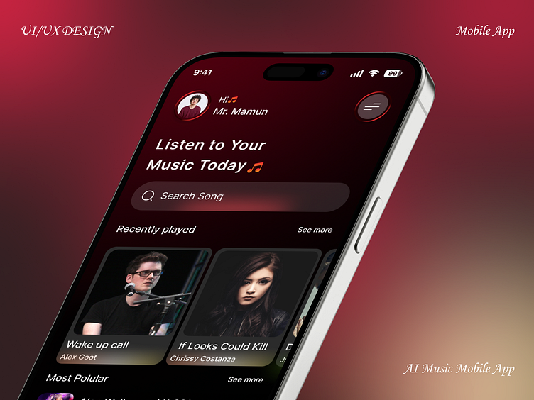 AI-Powered Music App UI/UX Design by MaMuN AhAmEd on Dribbble