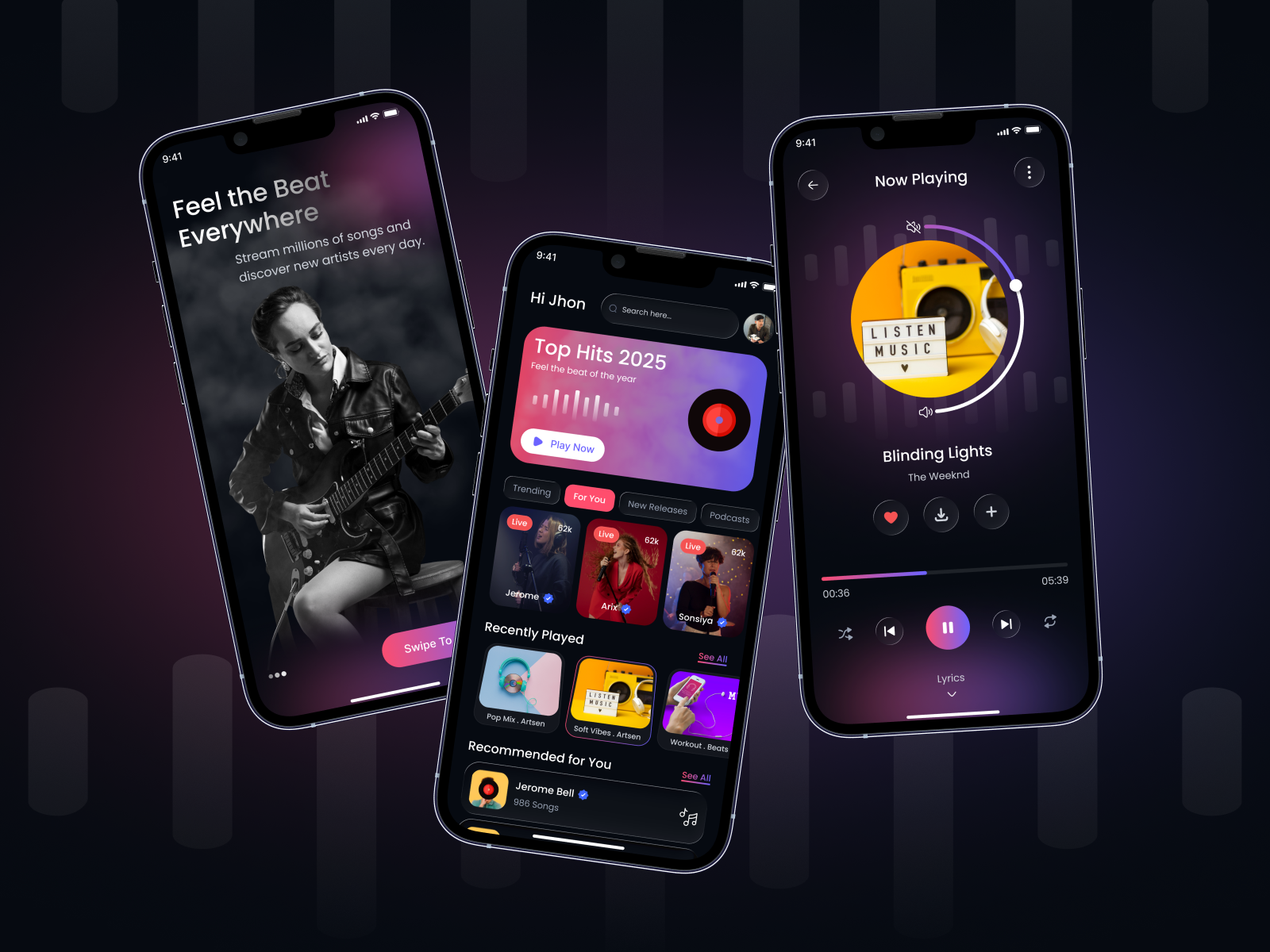 Music Streaming App UI/UX Design by uxui.raha on Dribbble