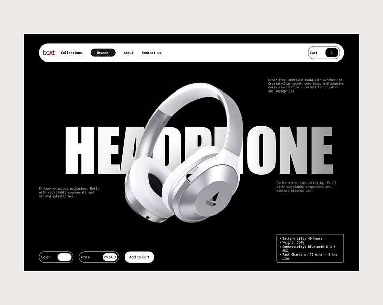 Feel the Sound — boAt Headphone UI by Hibauh on Dribbble