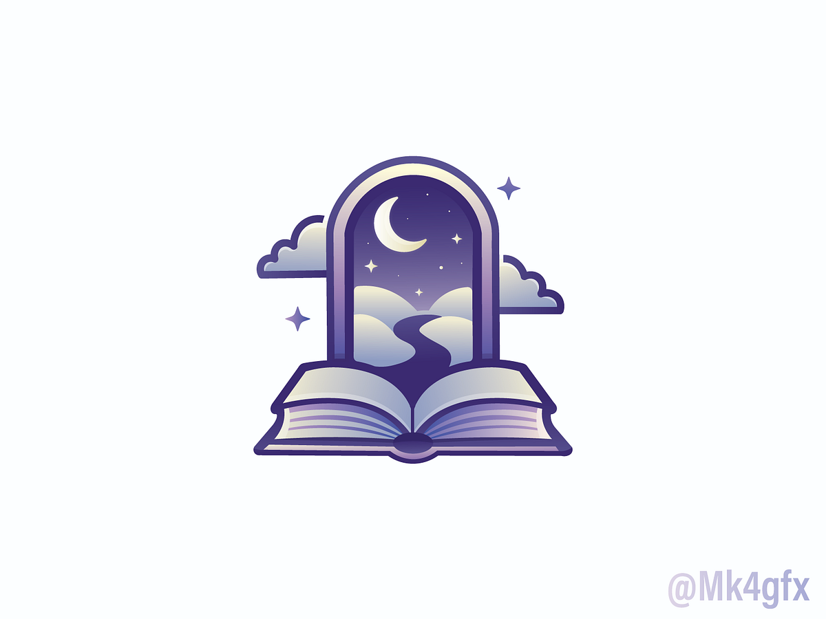 Dreamy Journey book Logo (for sale) by Mk4gfx on Dribbble