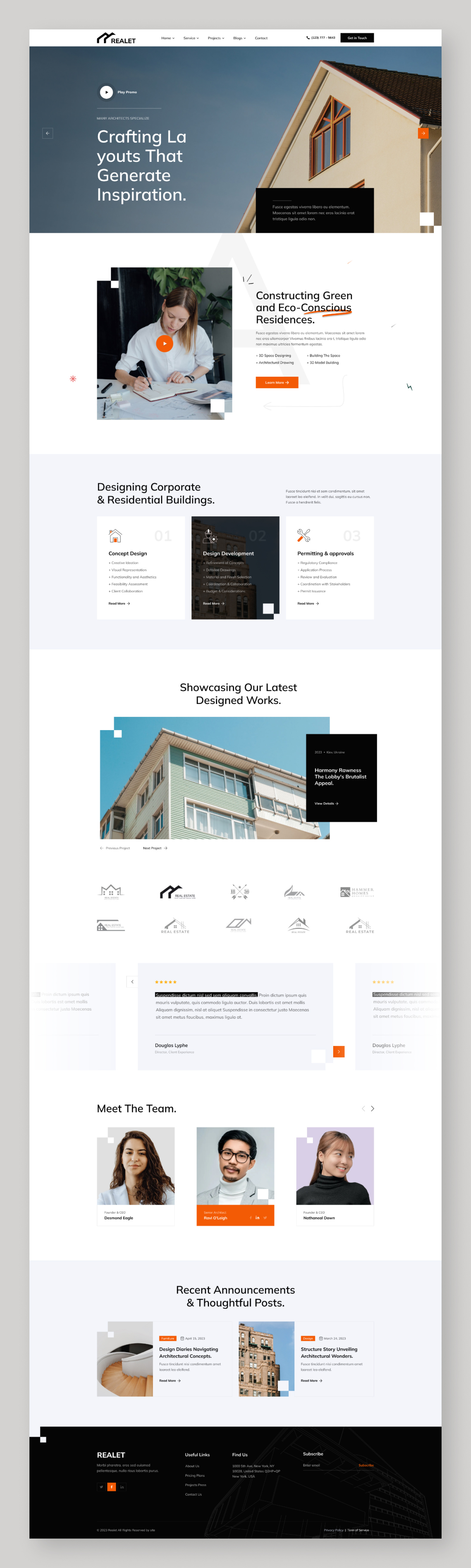 Architecture Design Website Landing Page by Habib Hemel on Dribbble