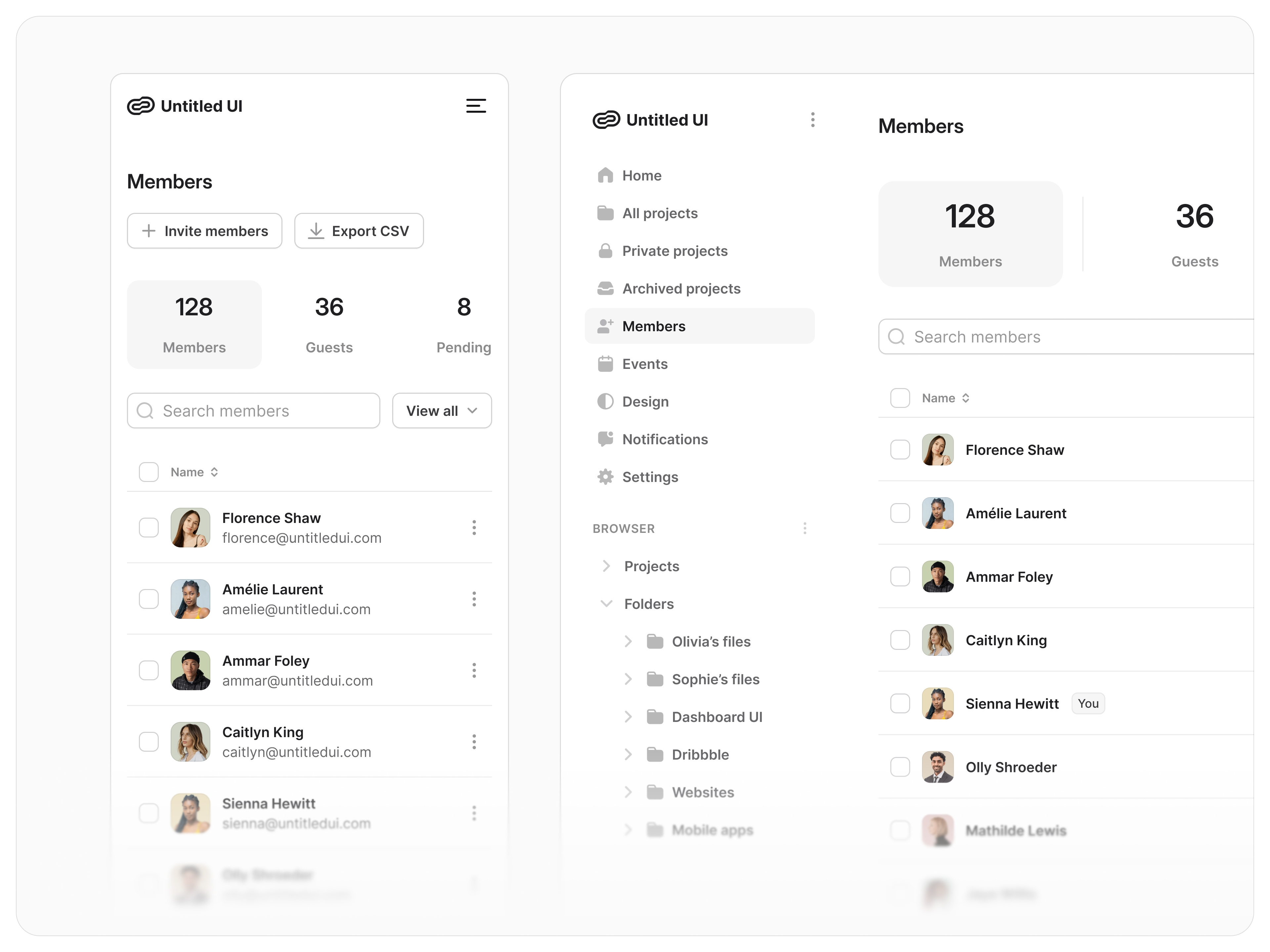 Members — Untitled UI by Jordan Hughes® on Dribbble