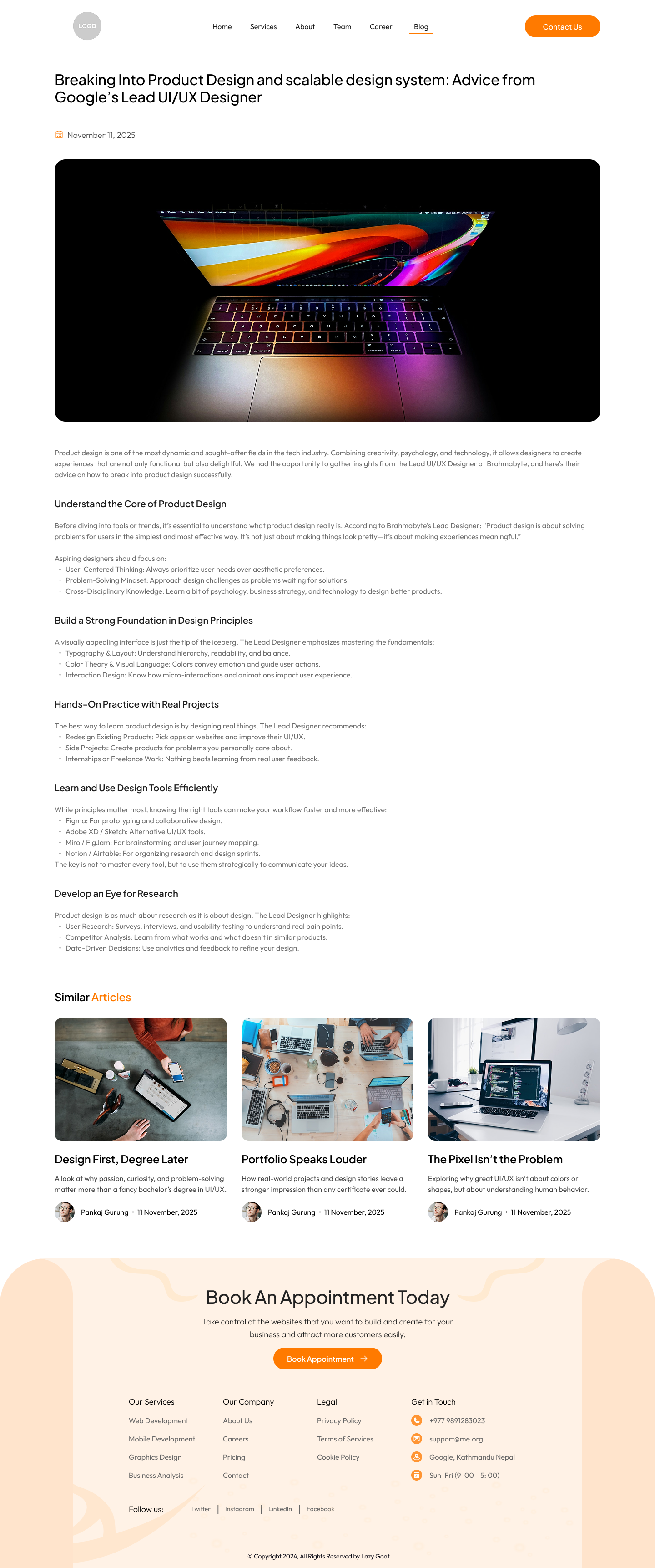 Blog Page Design | UI/UX by Pankaj Gurung on Dribbble