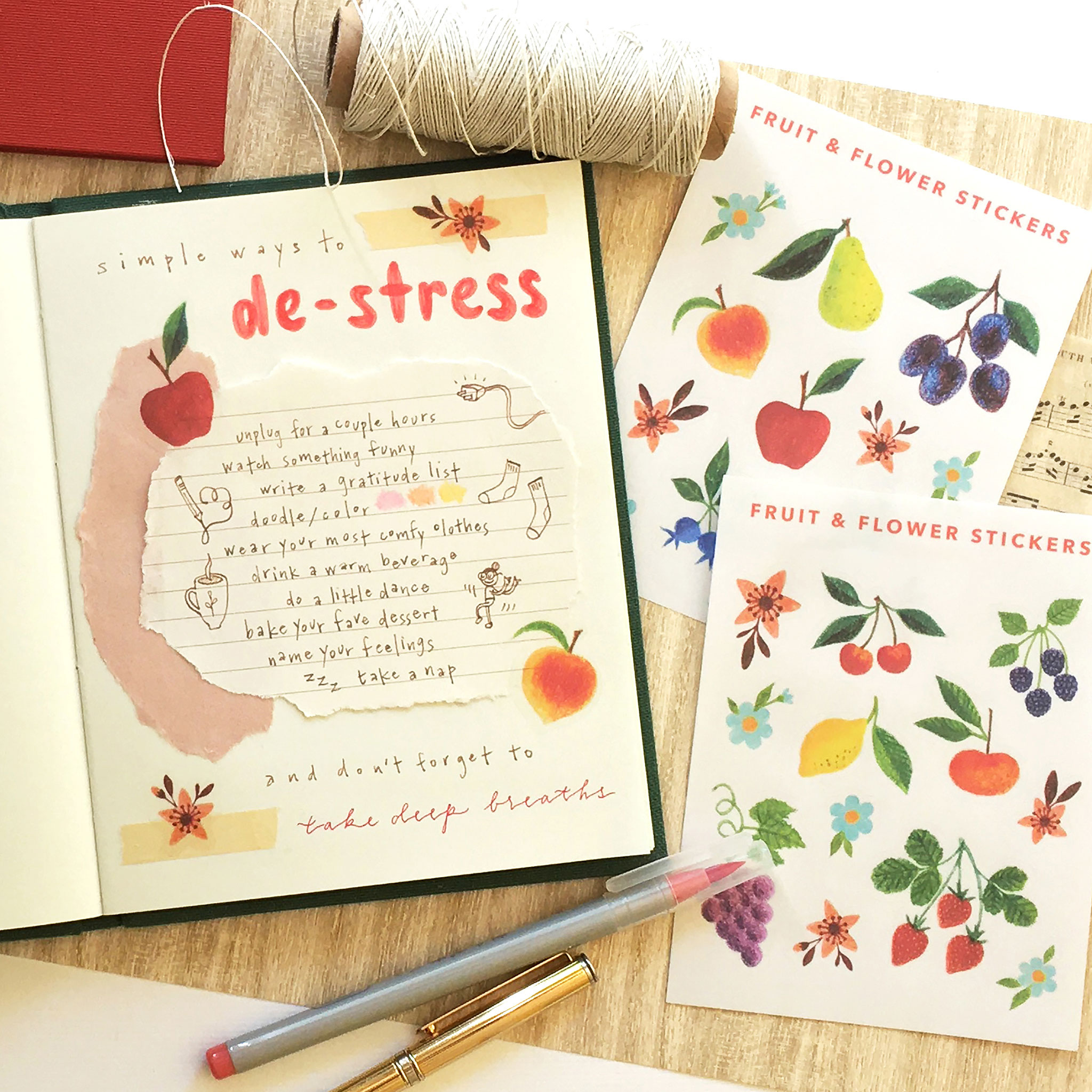 Fruit and Flower Stickers by Mary Kim on Dribbble