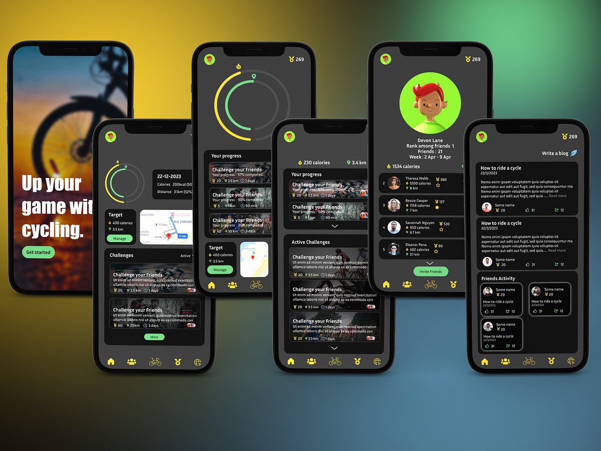 CycloTrack – Bicycle Tracker App UI/UX Design by Himanshu Negi on Dribbble