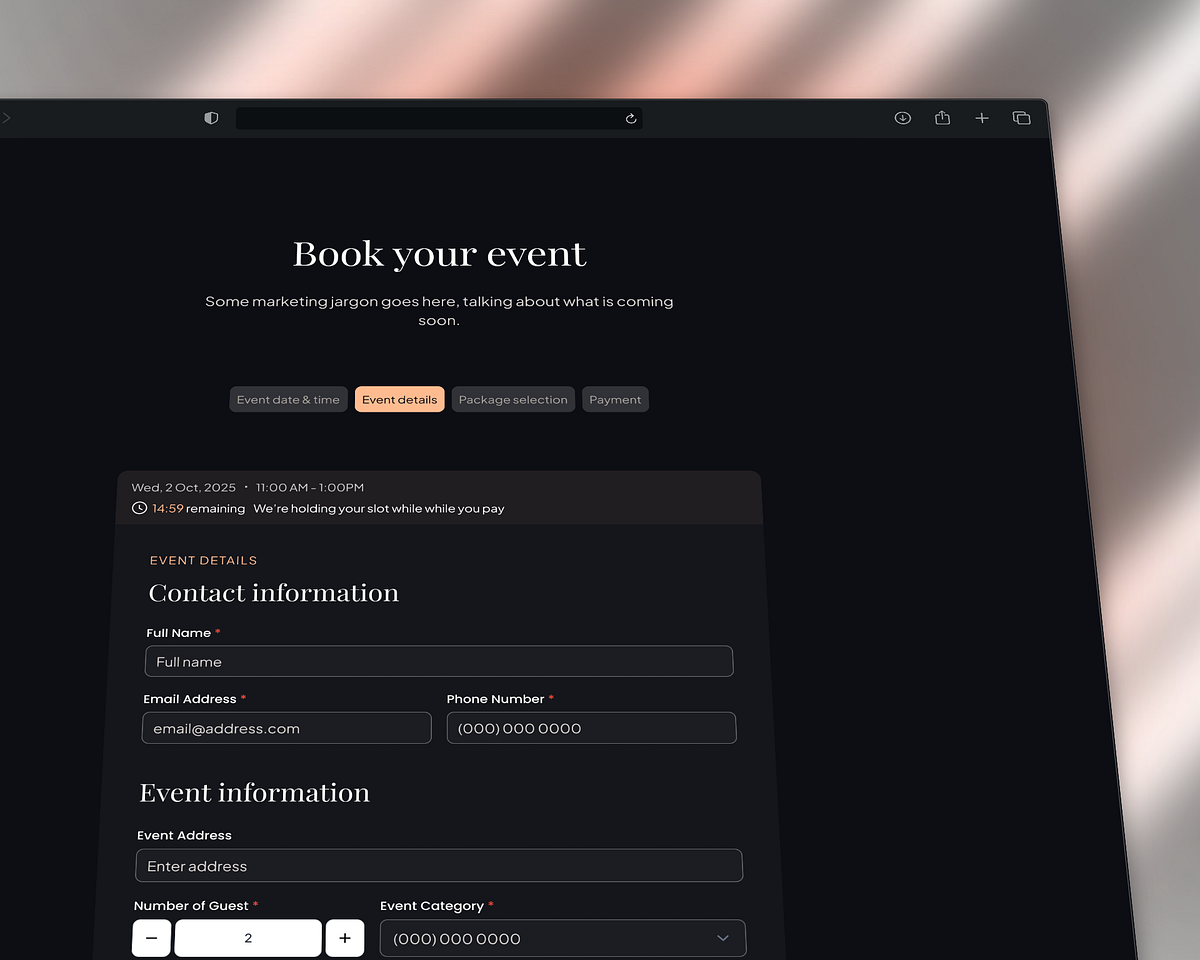 Booking/Reservation UI by Nathaniel Ogunleye on Dribbble