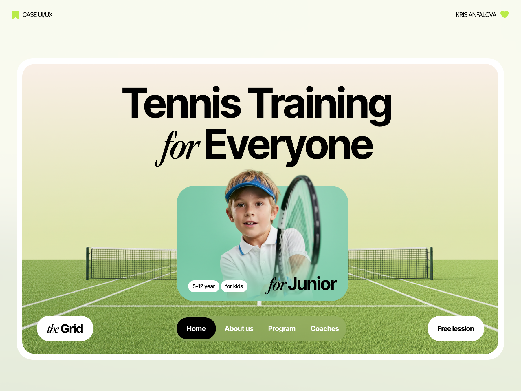 Tennis Club Website — Landing Page for Lessons, Coaches by Kris ...