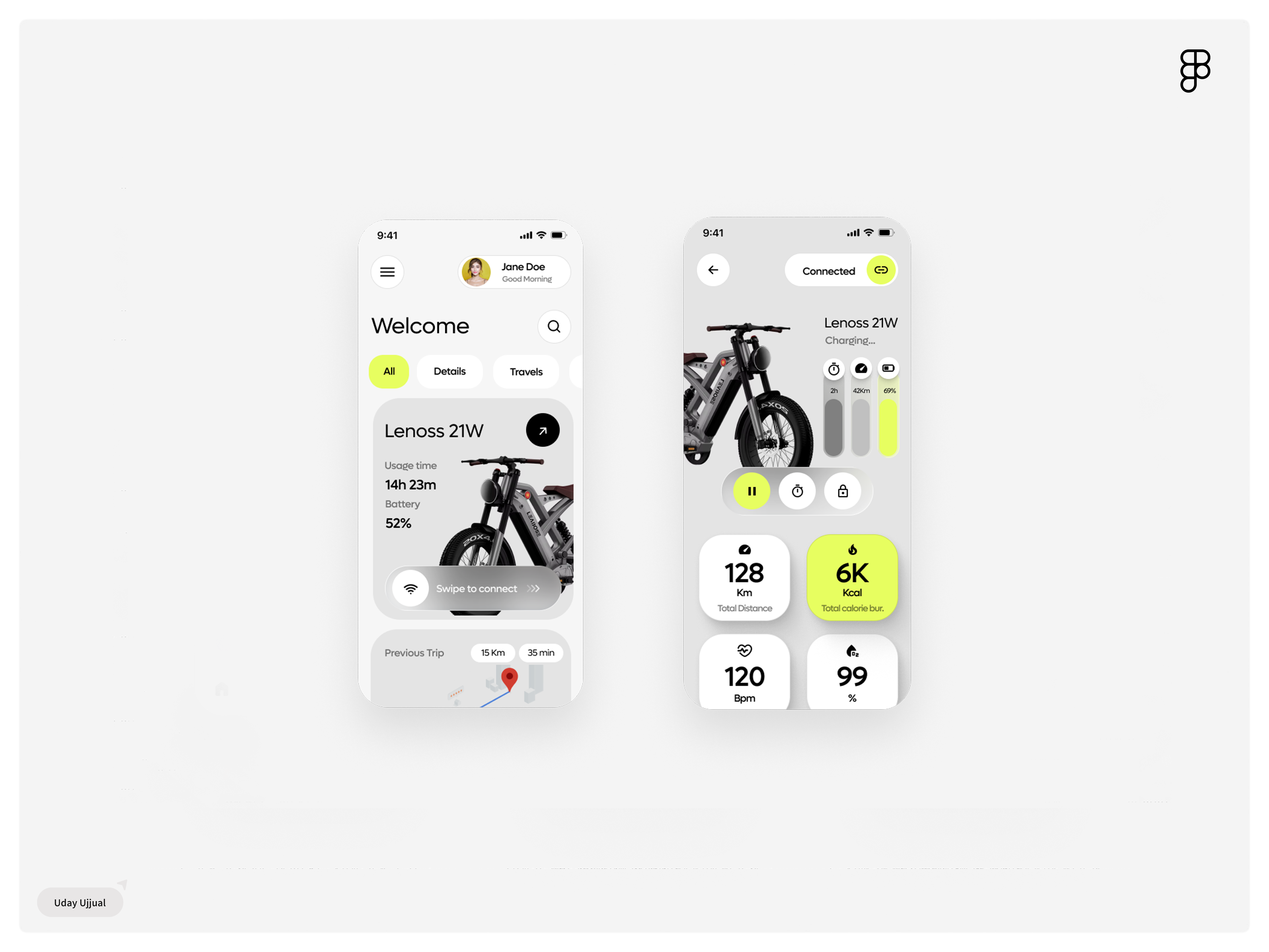 E-Bike Companion App UI by Uday Ujjual on Dribbble