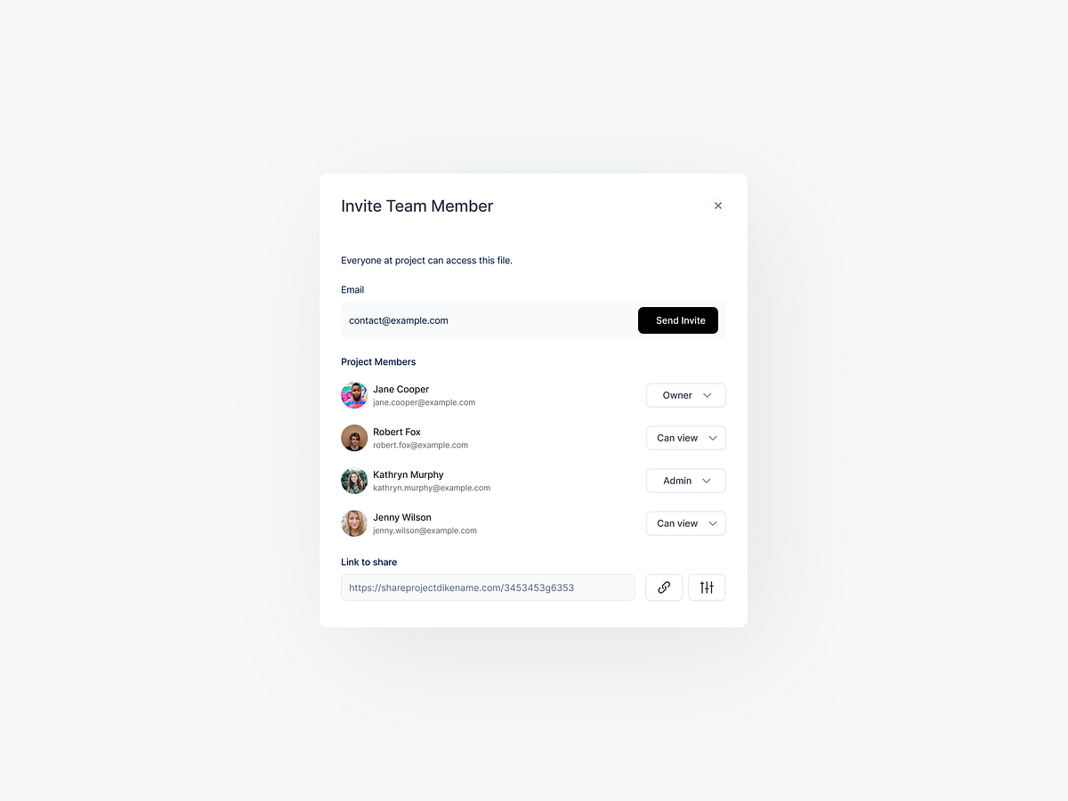 Invite Team Member by Dmitry Sergushkin on Dribbble