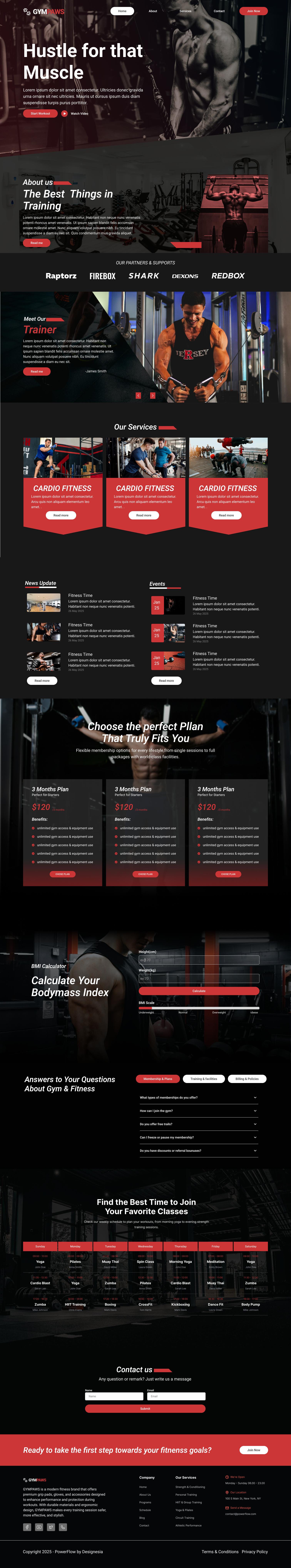 GYMPAWS website landing page UI design by Shozib Uddin on Dribbble