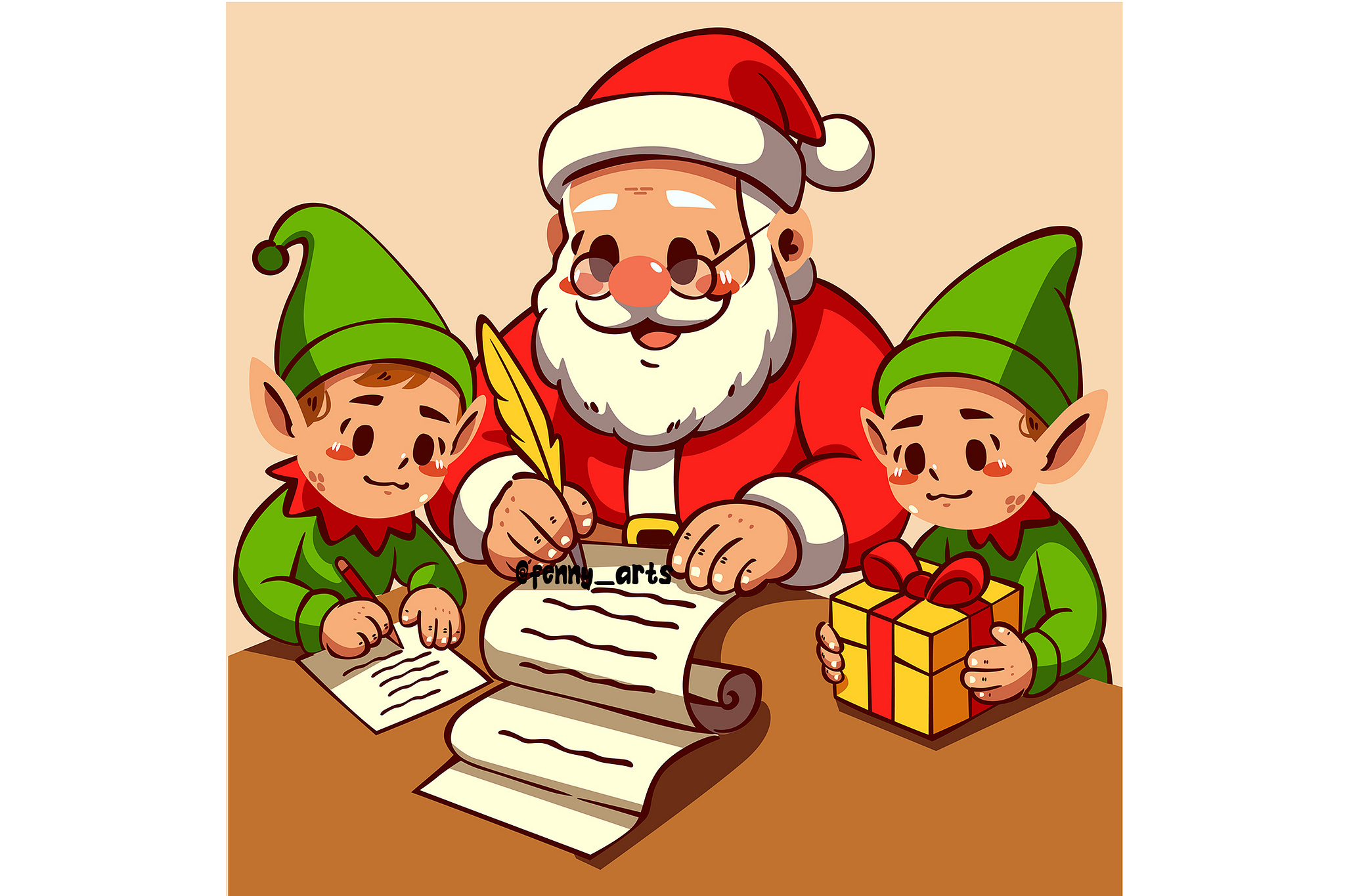 Santa Claus Writing a Letter Cartoon by Fenny Apriliani on Dribbble
