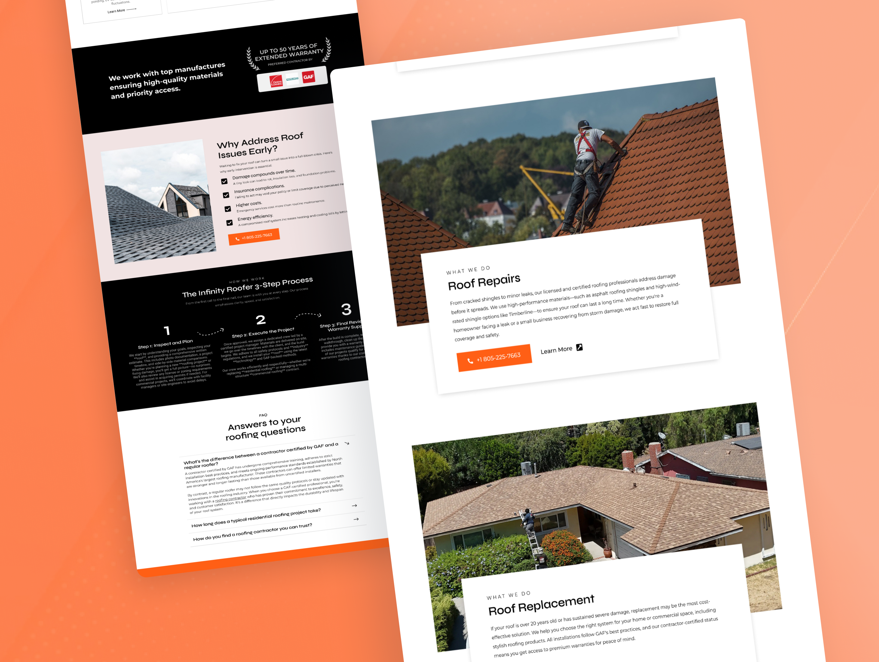 Roofing Contractor Website UI – Modern & High-Converting by Vegas Web ...