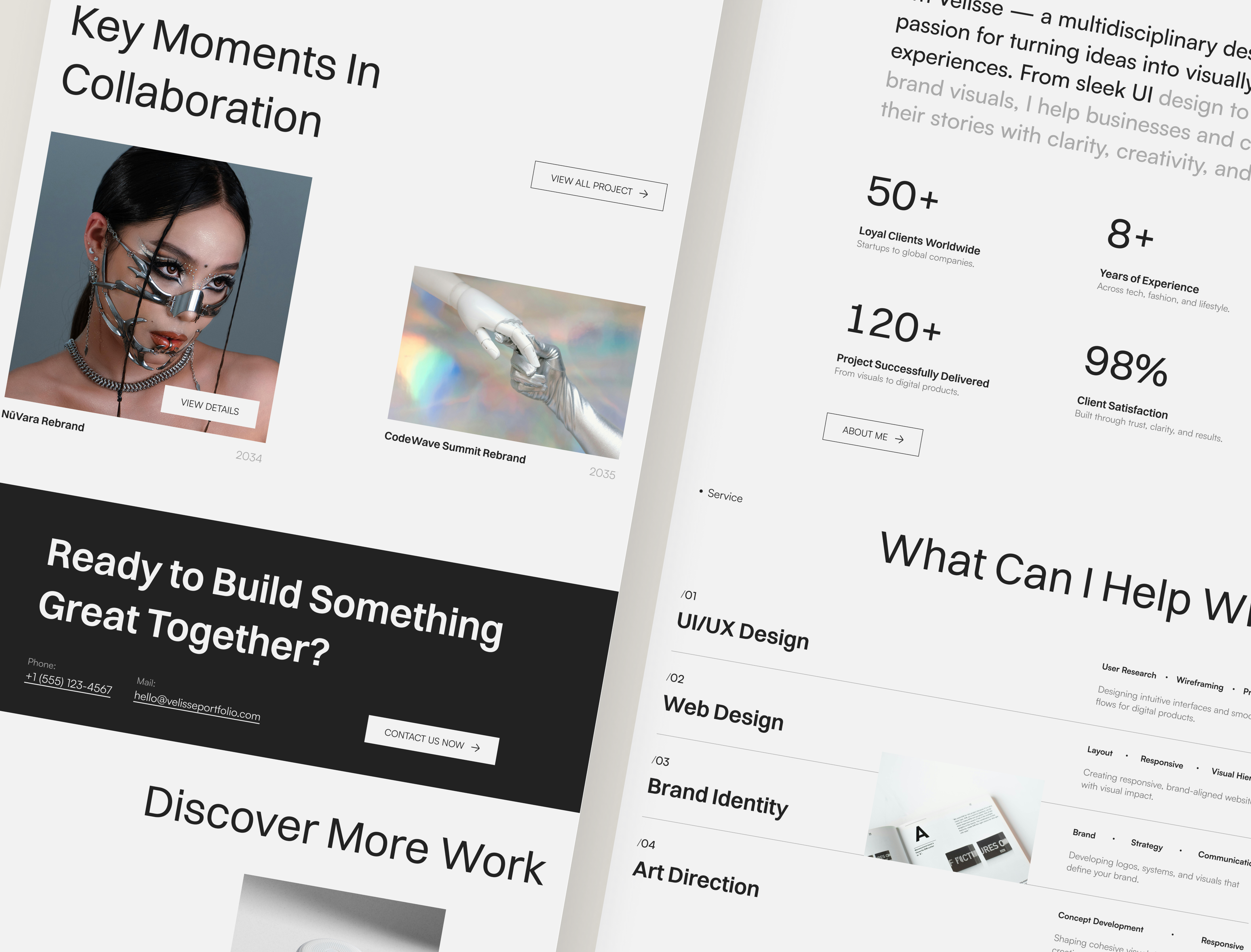 Velisse Homepage – Portfolio Website UI Figma by Ahmad S. Afandi for Peterdraw Studio on Dribbble