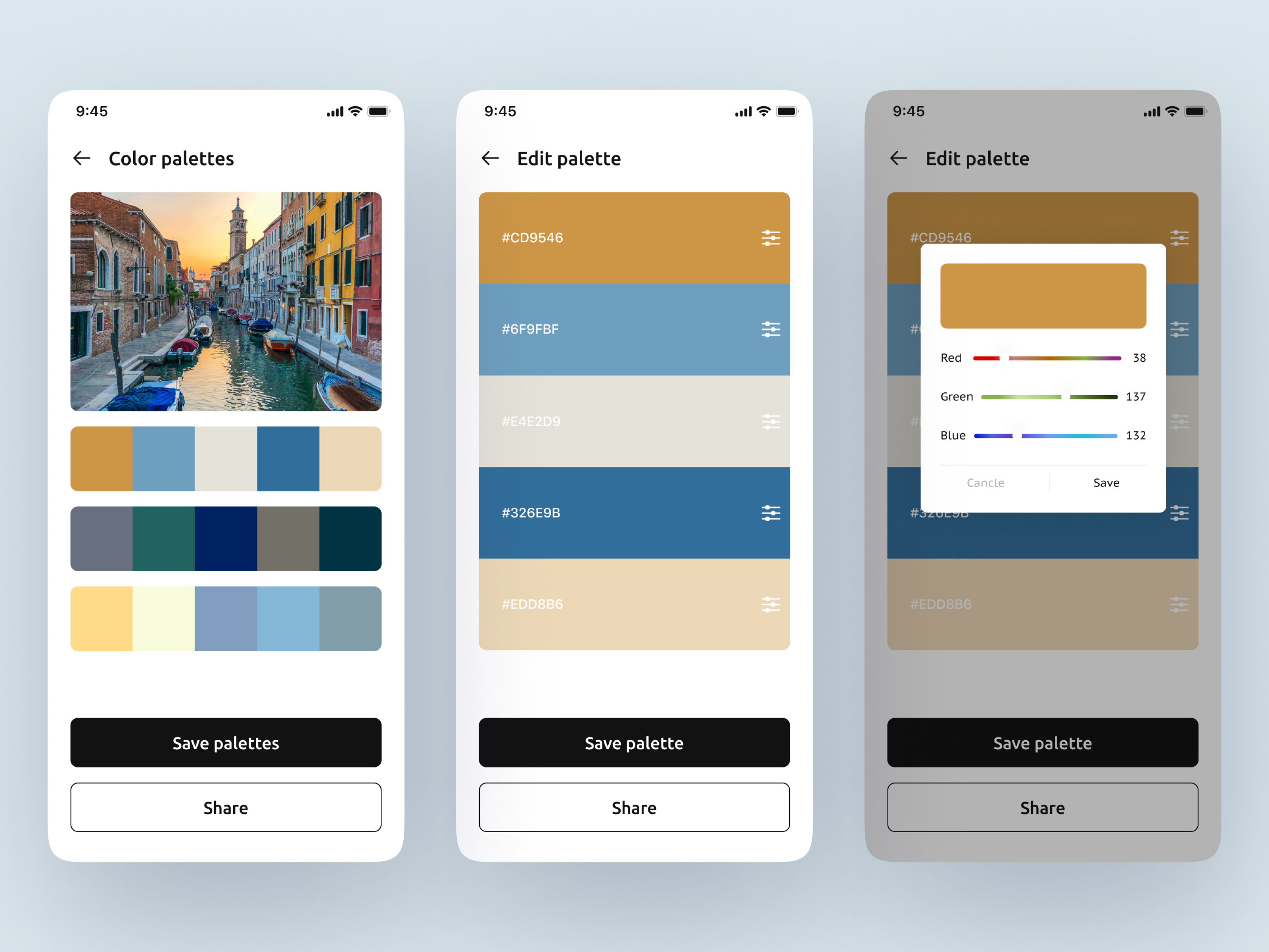 Color Palette Generator AI app by 16pixel on Dribbble
