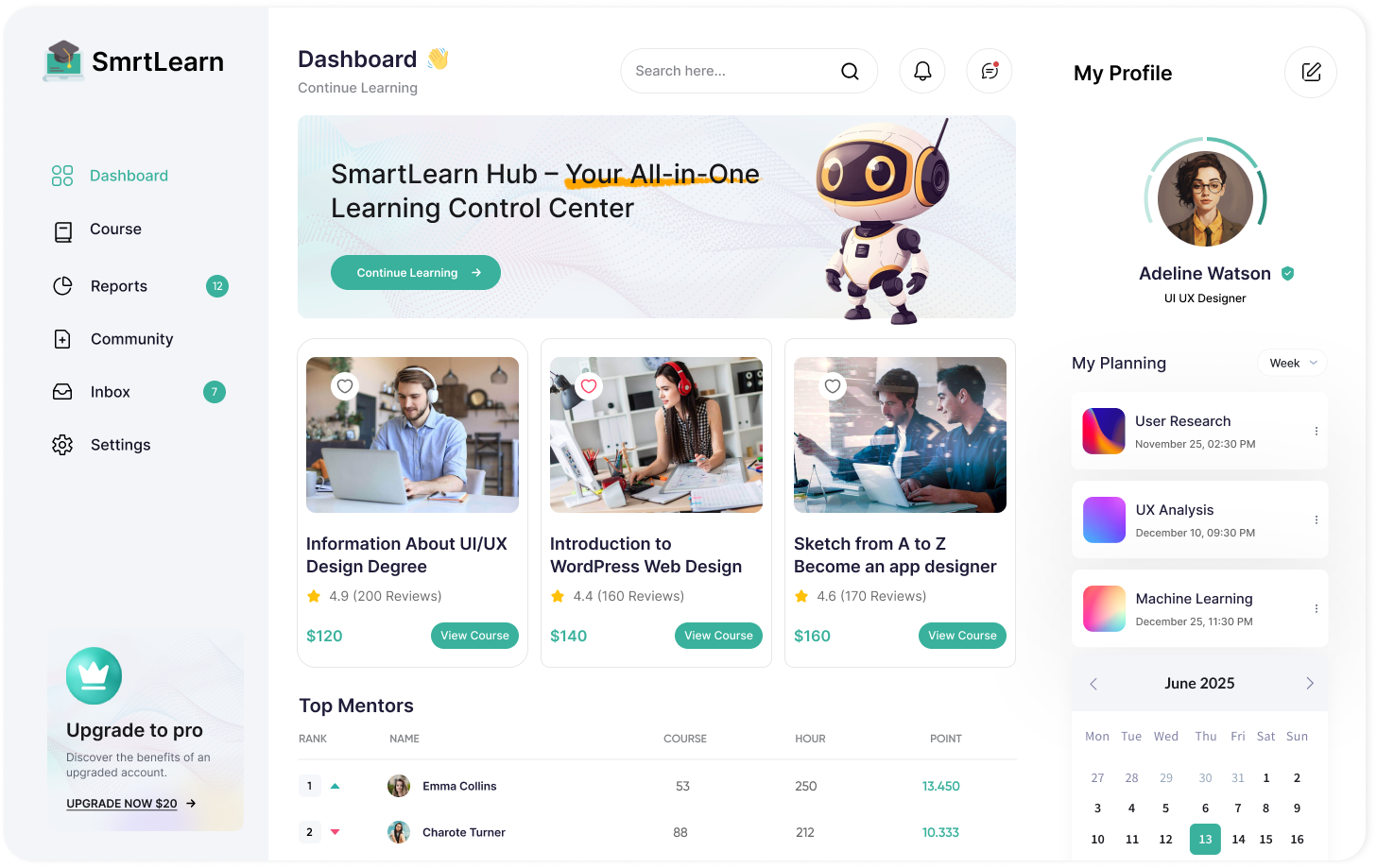 SmartLearn Hub – Learning Management Dashboard by Najmul Haque on Dribbble