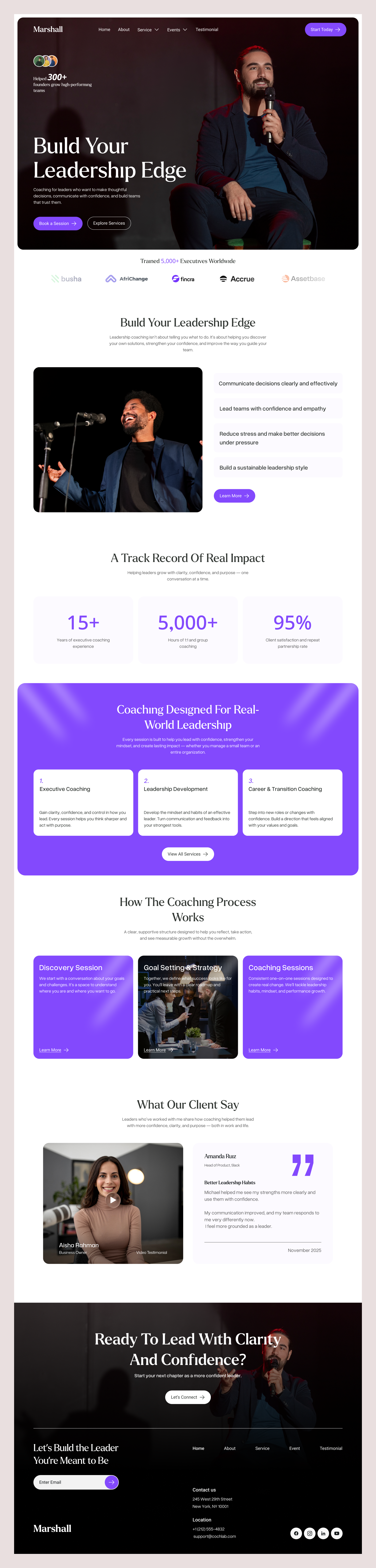 Leadership & Executive Coaching Website Concept by Saiful Ahmed on Dribbble