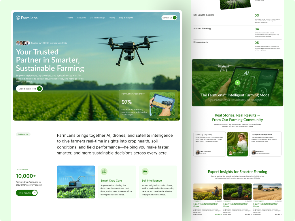 FarmLens — Smart Farming Website Design by Abdul Ahad on Dribbble