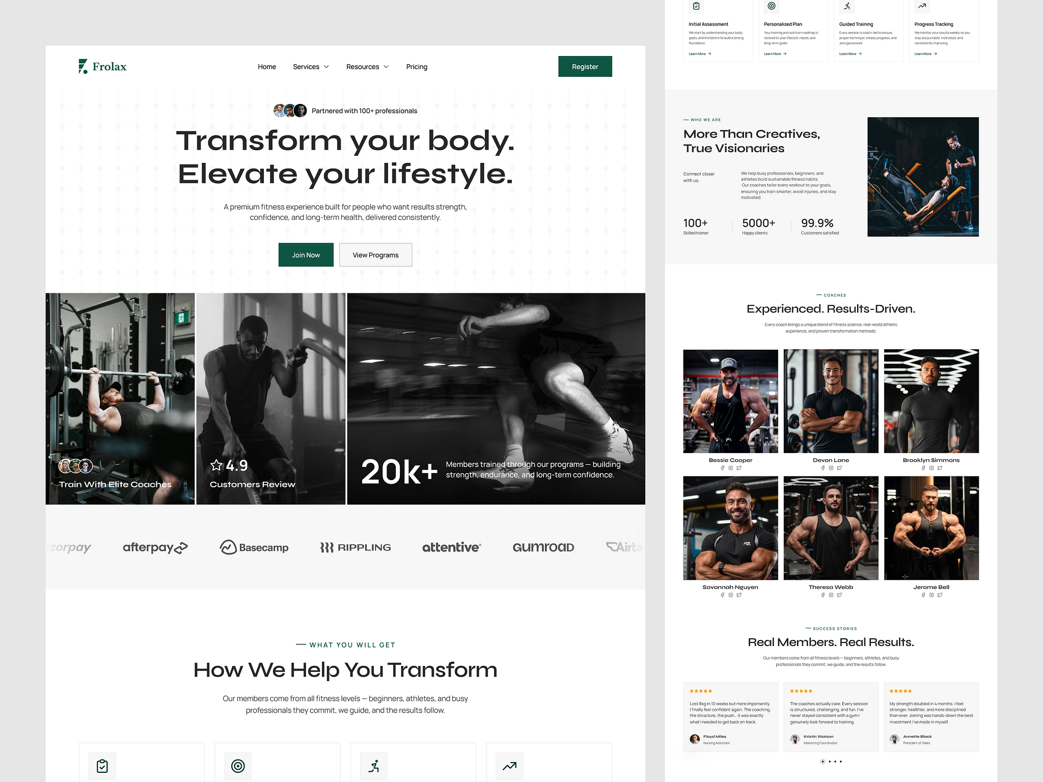 Fitness Landing Page by Bilash Roy on Dribbble