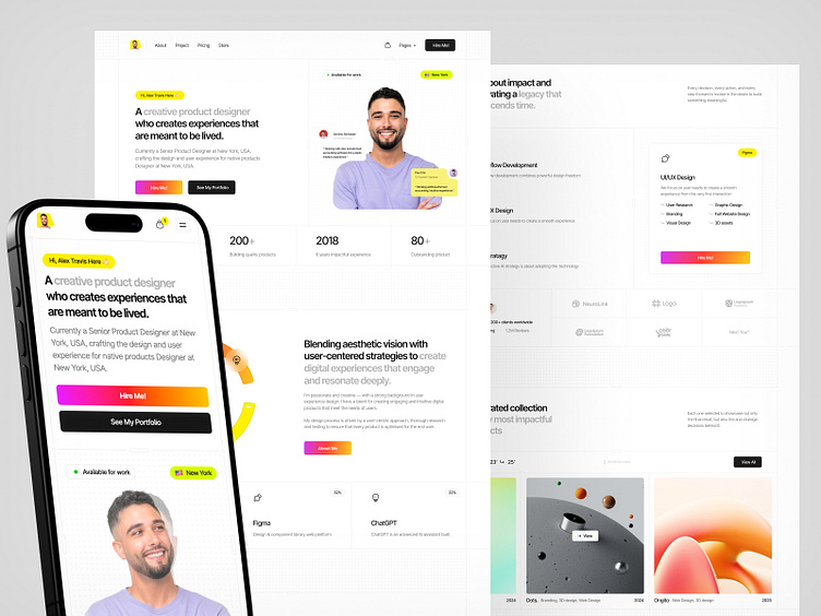 Alex Travis. Portfolio Website by Arif Mahmud on Dribbble