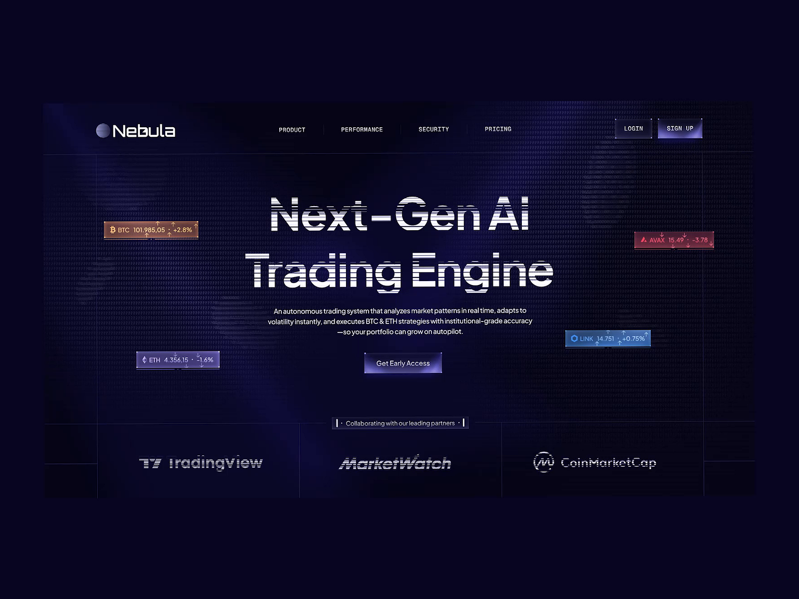 Nebula — Next-Gen AI Trading Engine Concept Design by Mustafa BATTAL on Dribbble