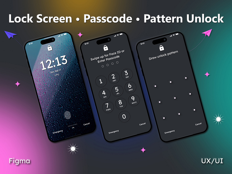 Mobile Lock Screen • Passcode UI • Pattern Unlock(Figma Concept) by Md ...