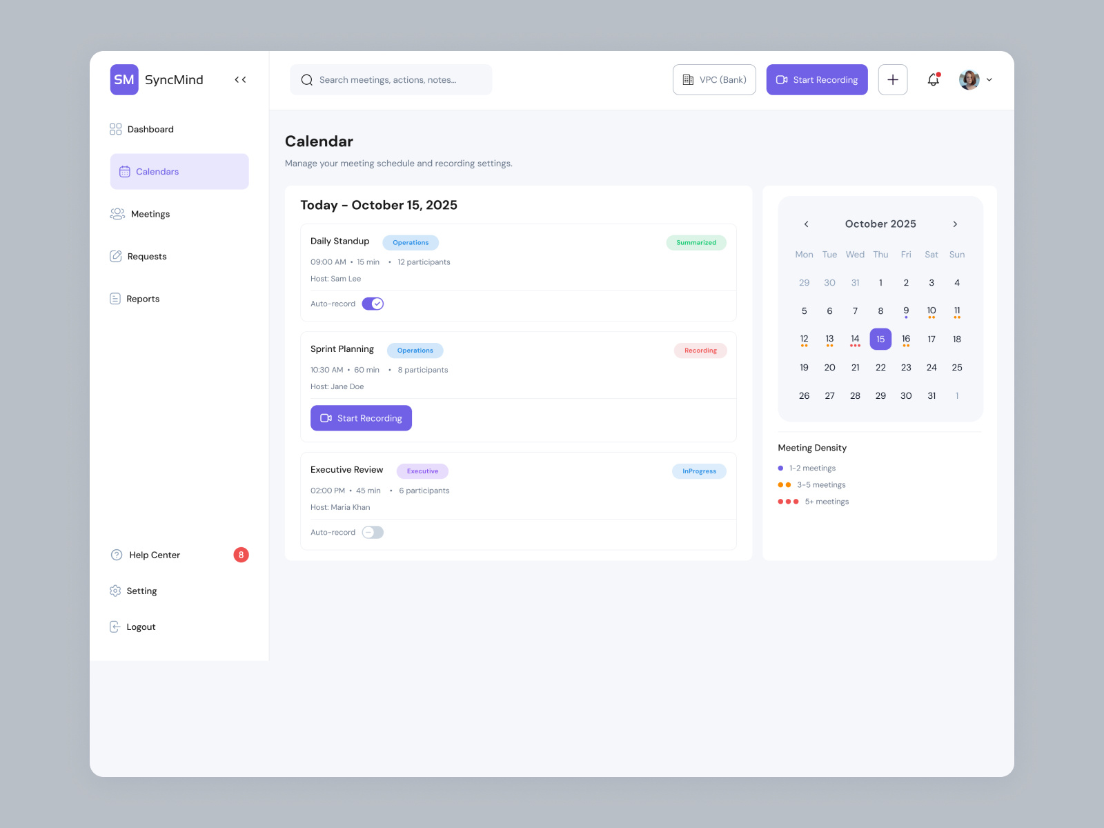 SyncMind – Meeting Intelligence Platform UI Design by Syed Murtaza ...