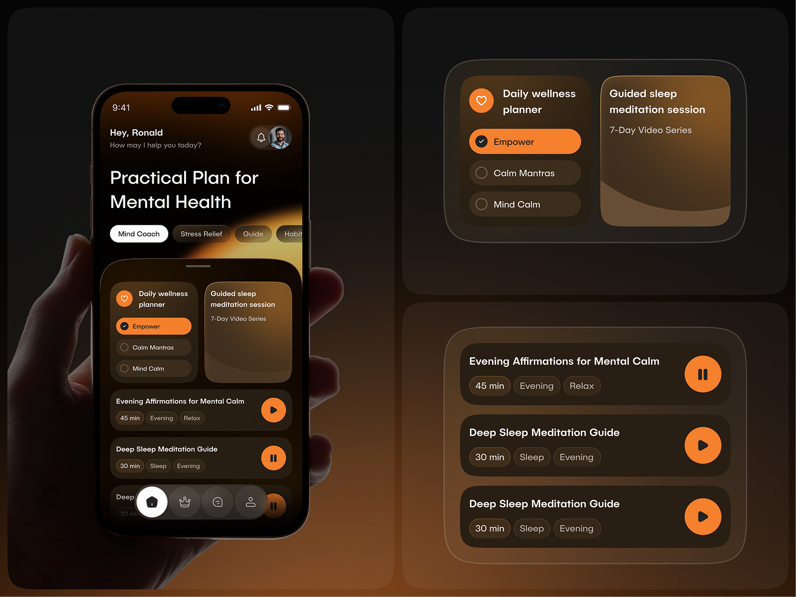 AI Mental Therapy App UI - Mood Tracking & Emotional Support by Tonmoy ...