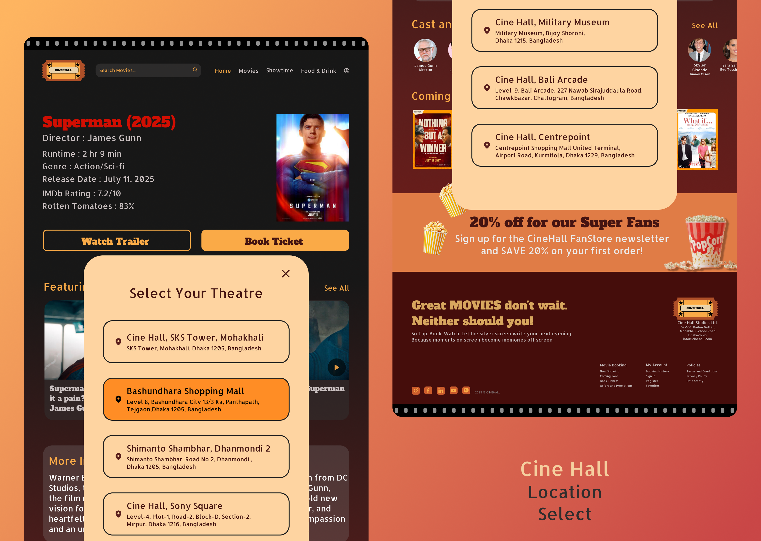 Cine Hall : Movie Ticket Booking Website by Jasmin Binte Showkat on ...