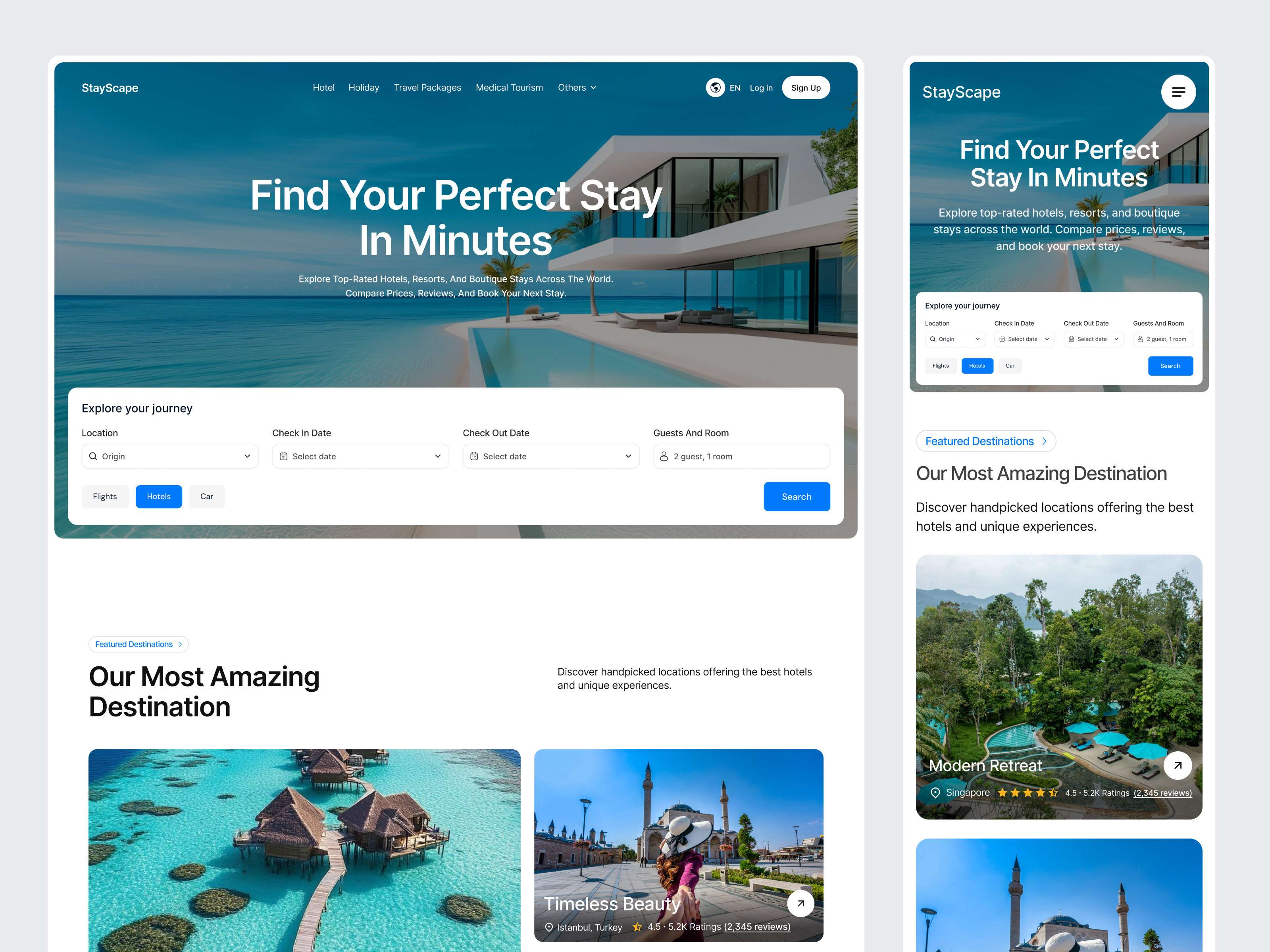 Travel Website by Oripio on Dribbble